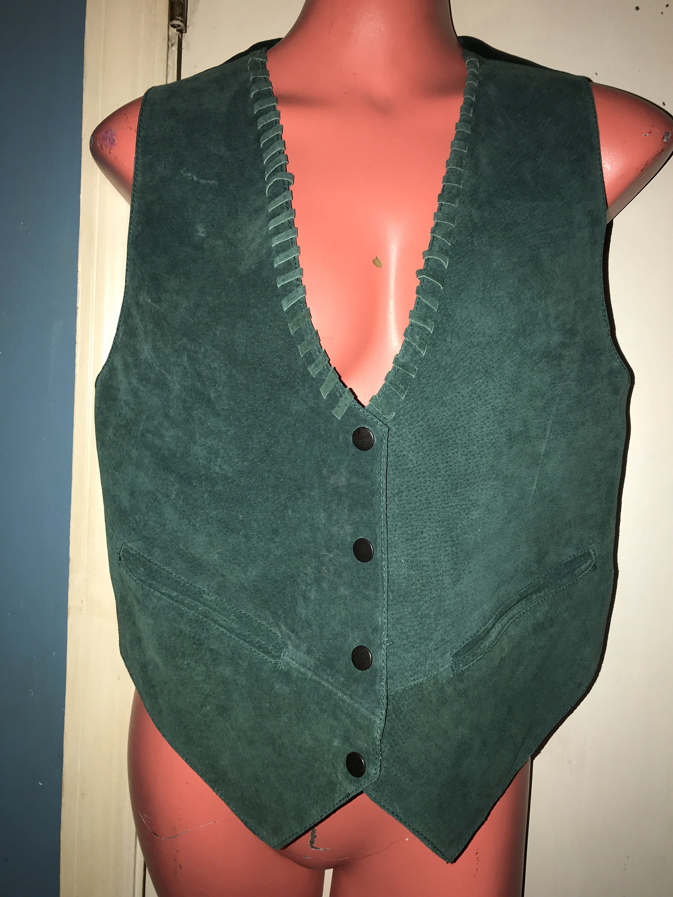 Vintage Green Suede Vest. Suede Vest. Vintage Suede Vest. Vintage ...