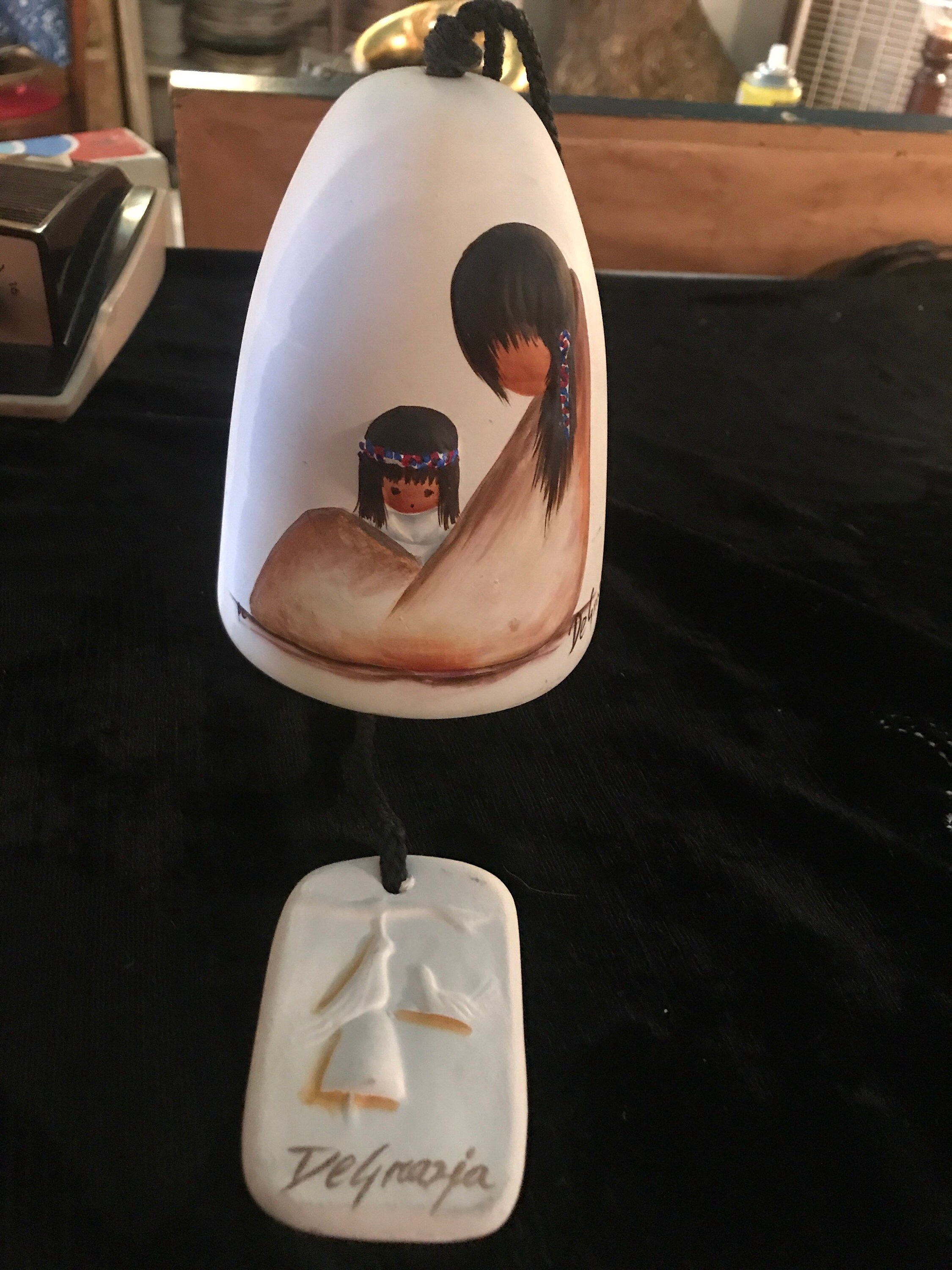 Vintage DeGrazia Ceramic Bell. Native American Ceramic Bell Windchime ...