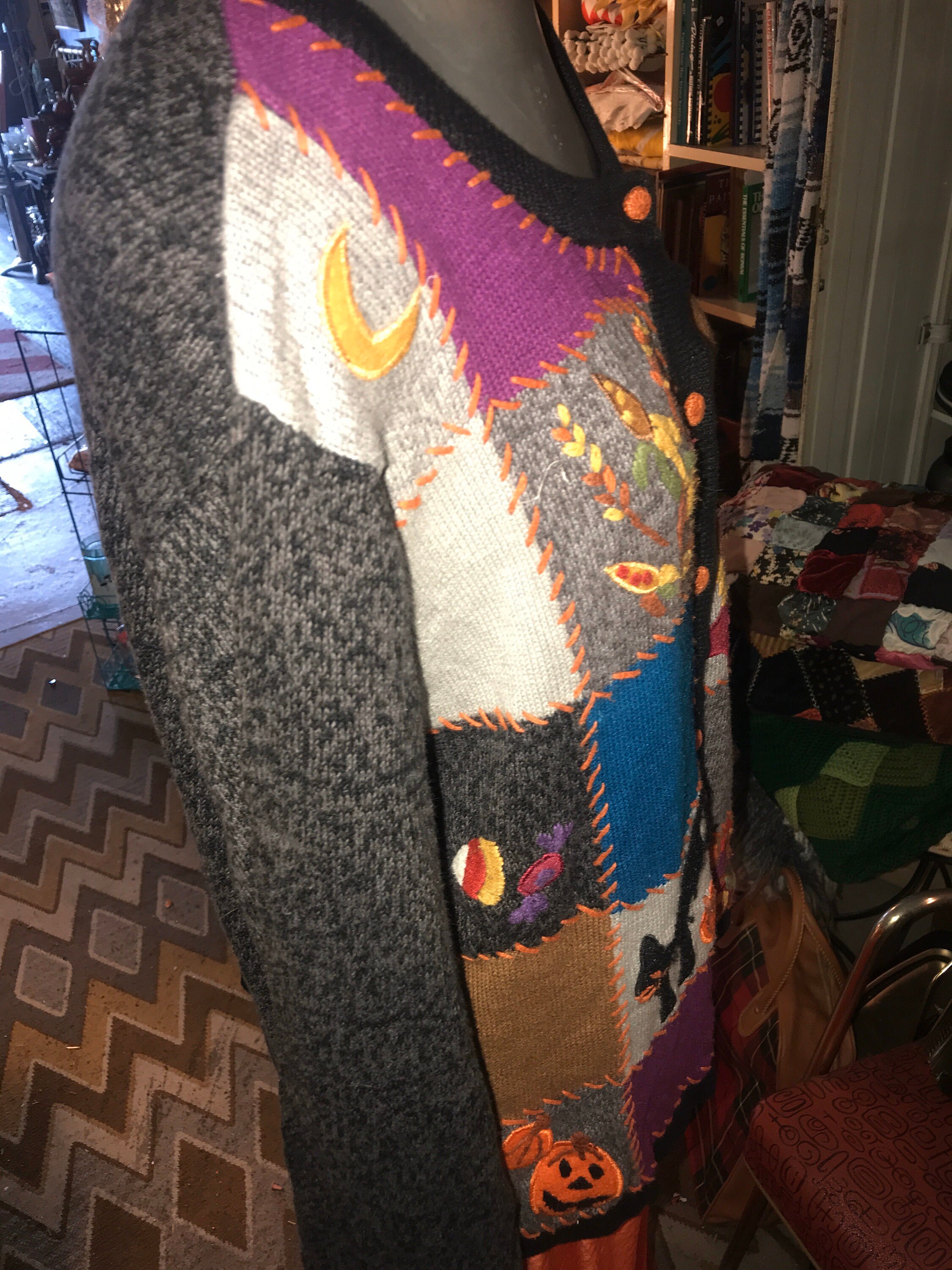 Vintage Fall Sweater. Ugly Fall Sweater.Halloween Sweater. Ugly ...