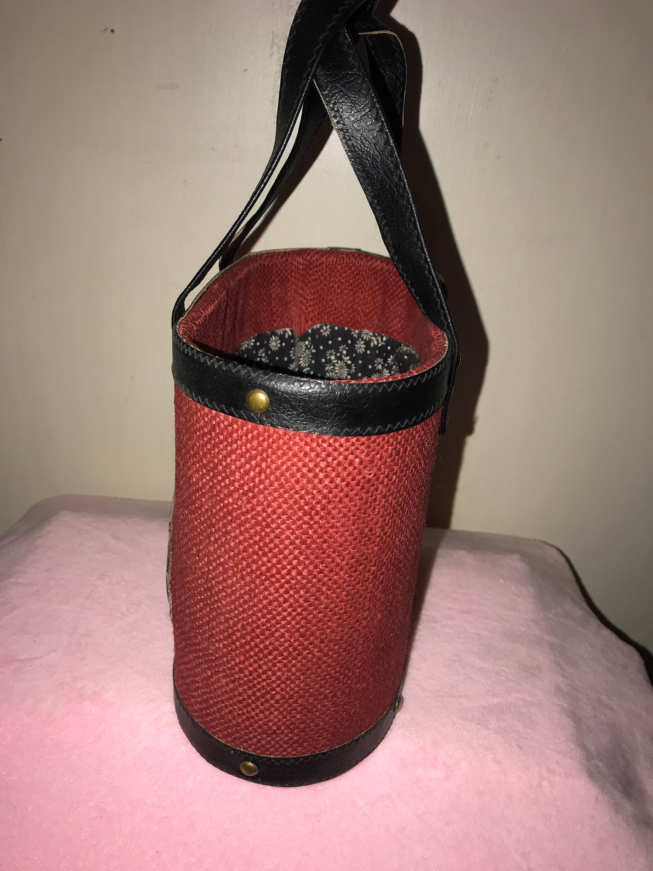 Vintage Horse Purse. Red Burlap Puffy Horse Purse. Puffy Horse Head ...