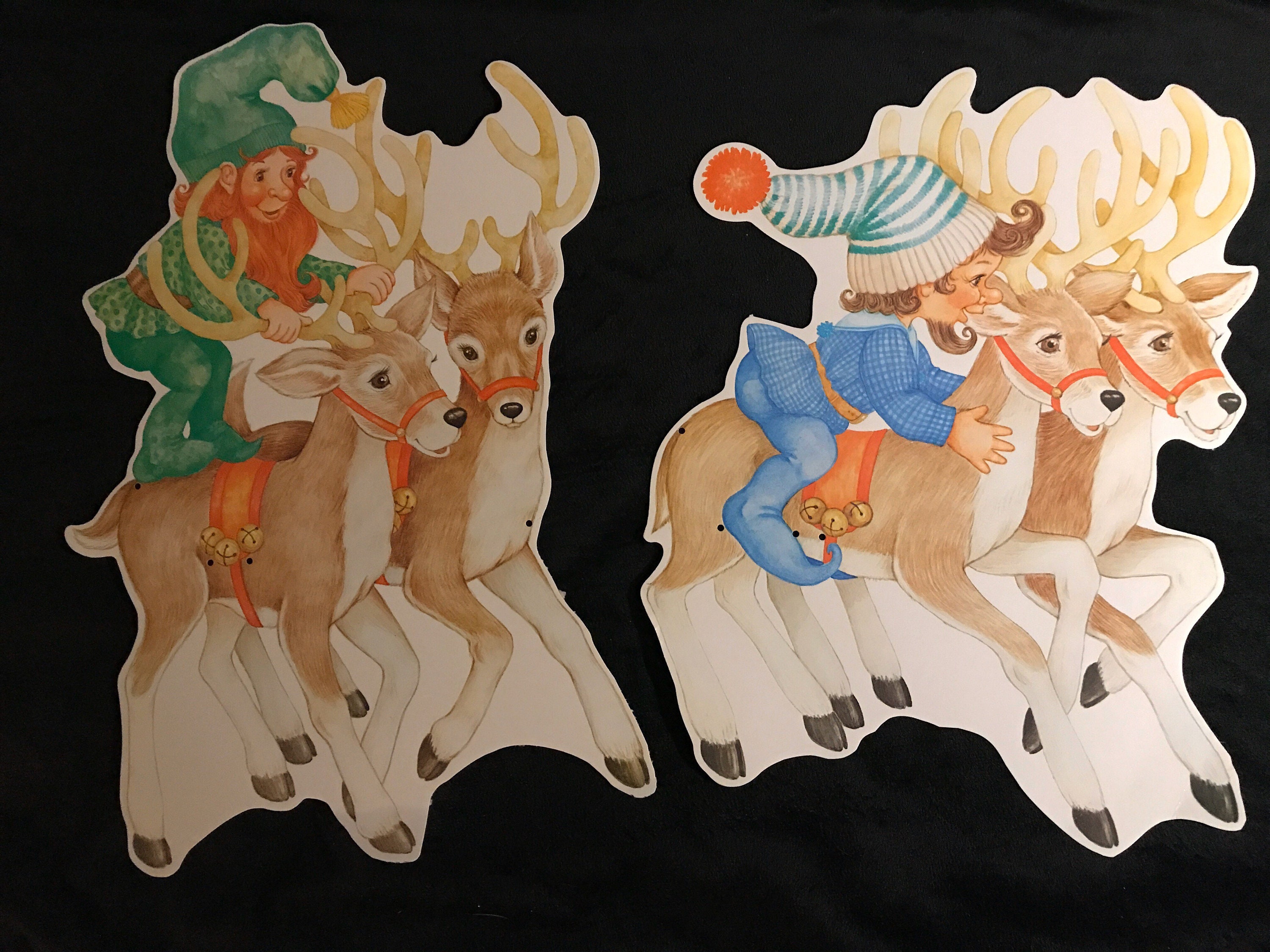 Vintage Christmas Decorations. Cardboard Cut Out Christmas Decor. 1980s ...