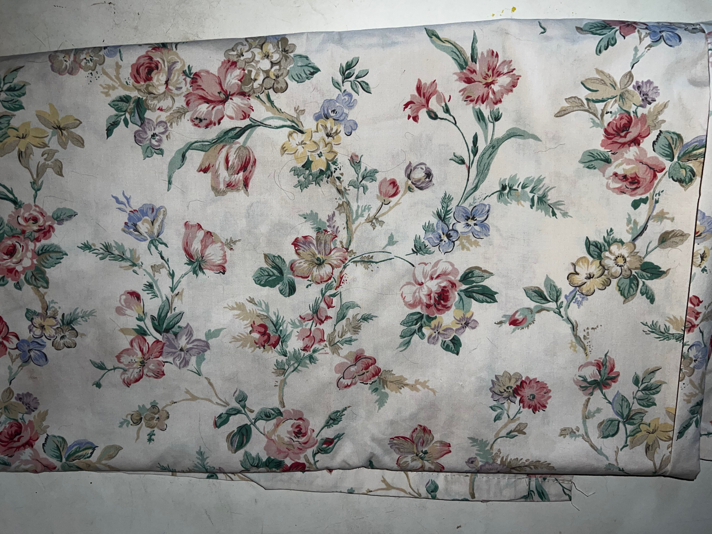Vintage Laura Ashley Floral Full Size Flat Sheet. Laura Ashley Tan With ...