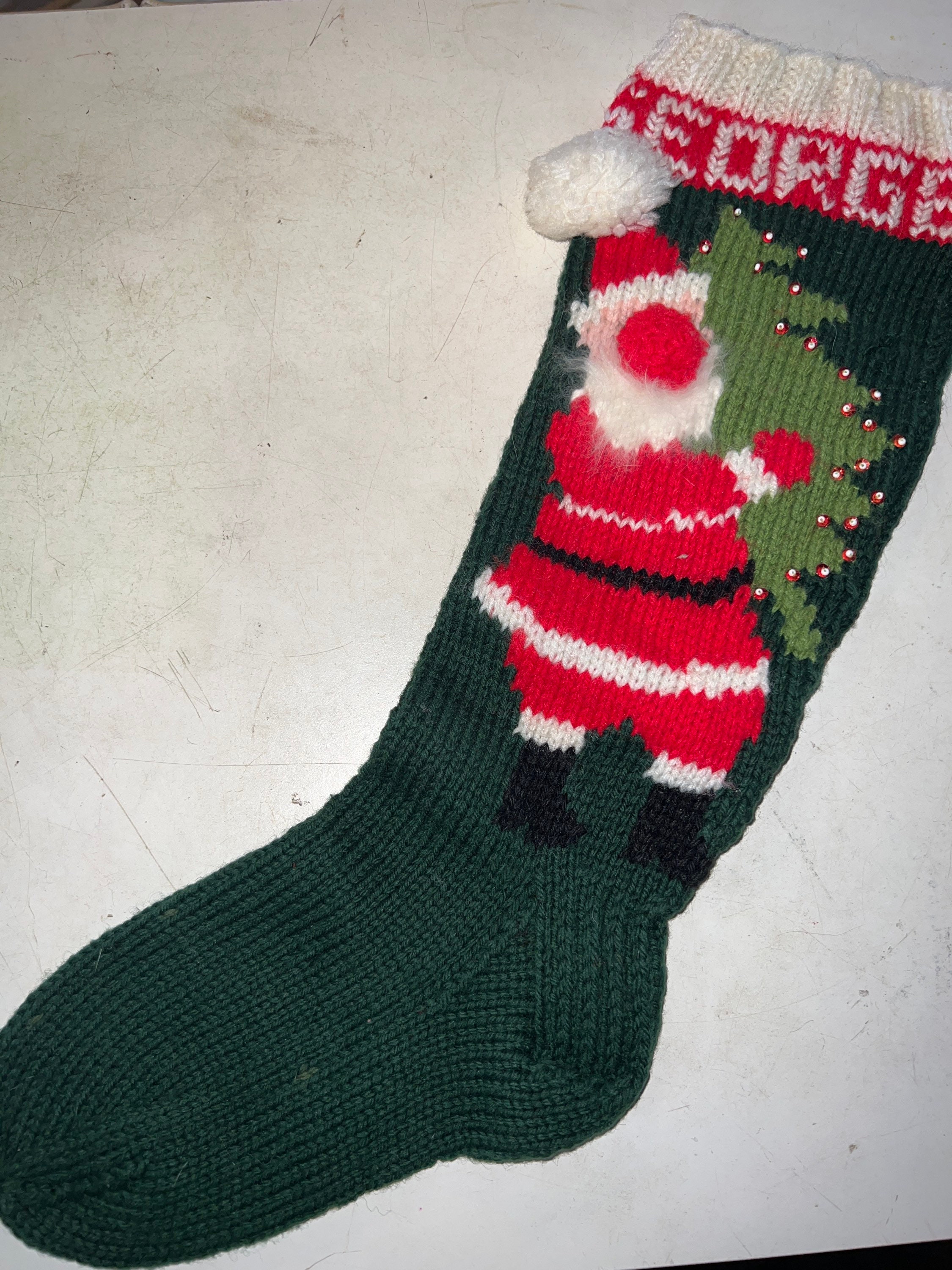 Vintage Knitted Christmas Stockings