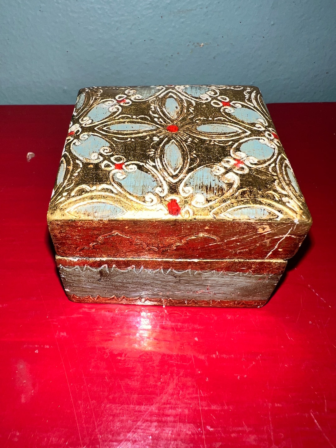 Italian Wood. Vintage Italian Wood Box. Italian Wood Box. Gold - Etsy