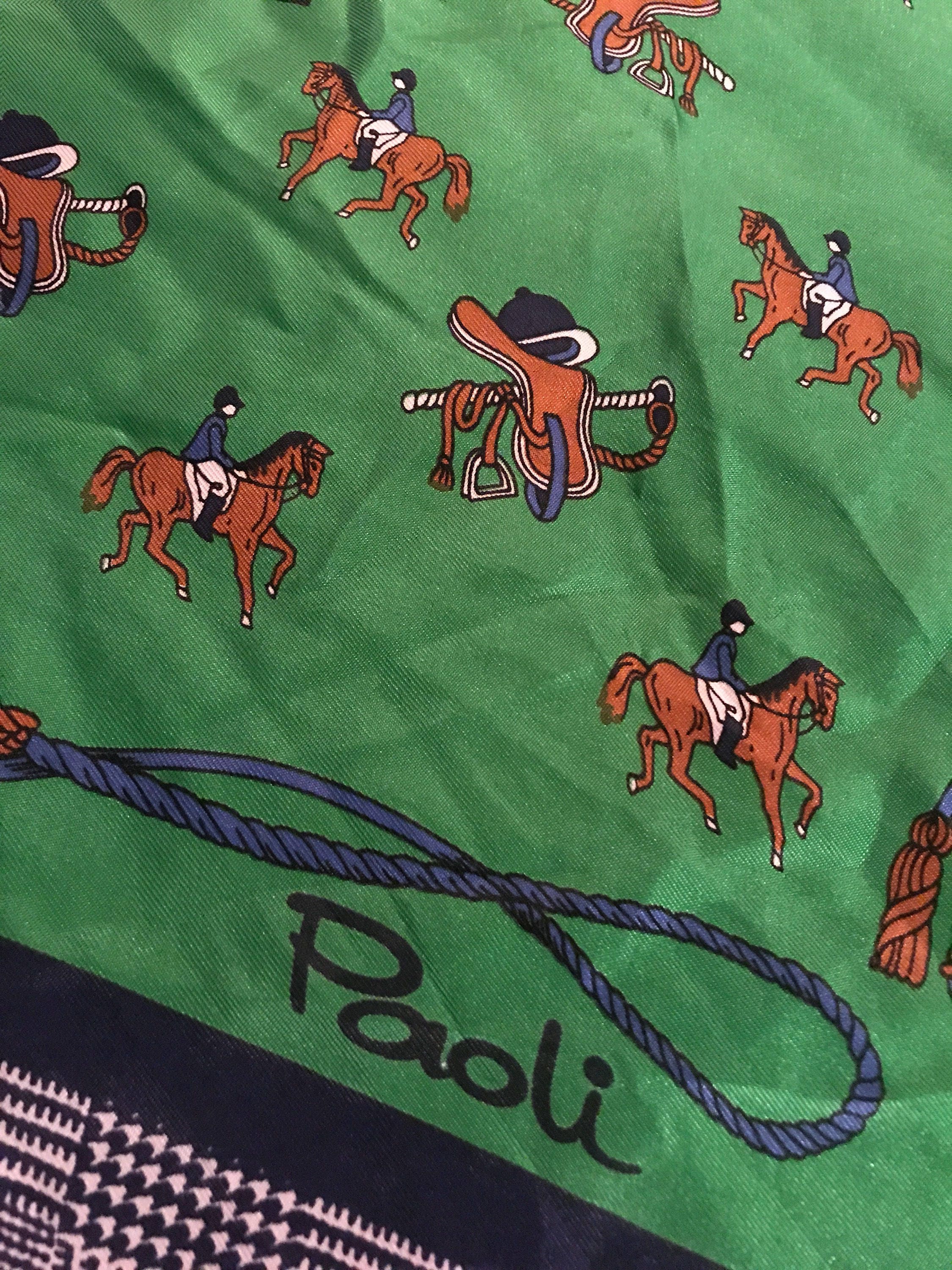 Vintage Scarf. Vintage Paoli Scarf. Horse Scarf. Paoli Horse Scarf.