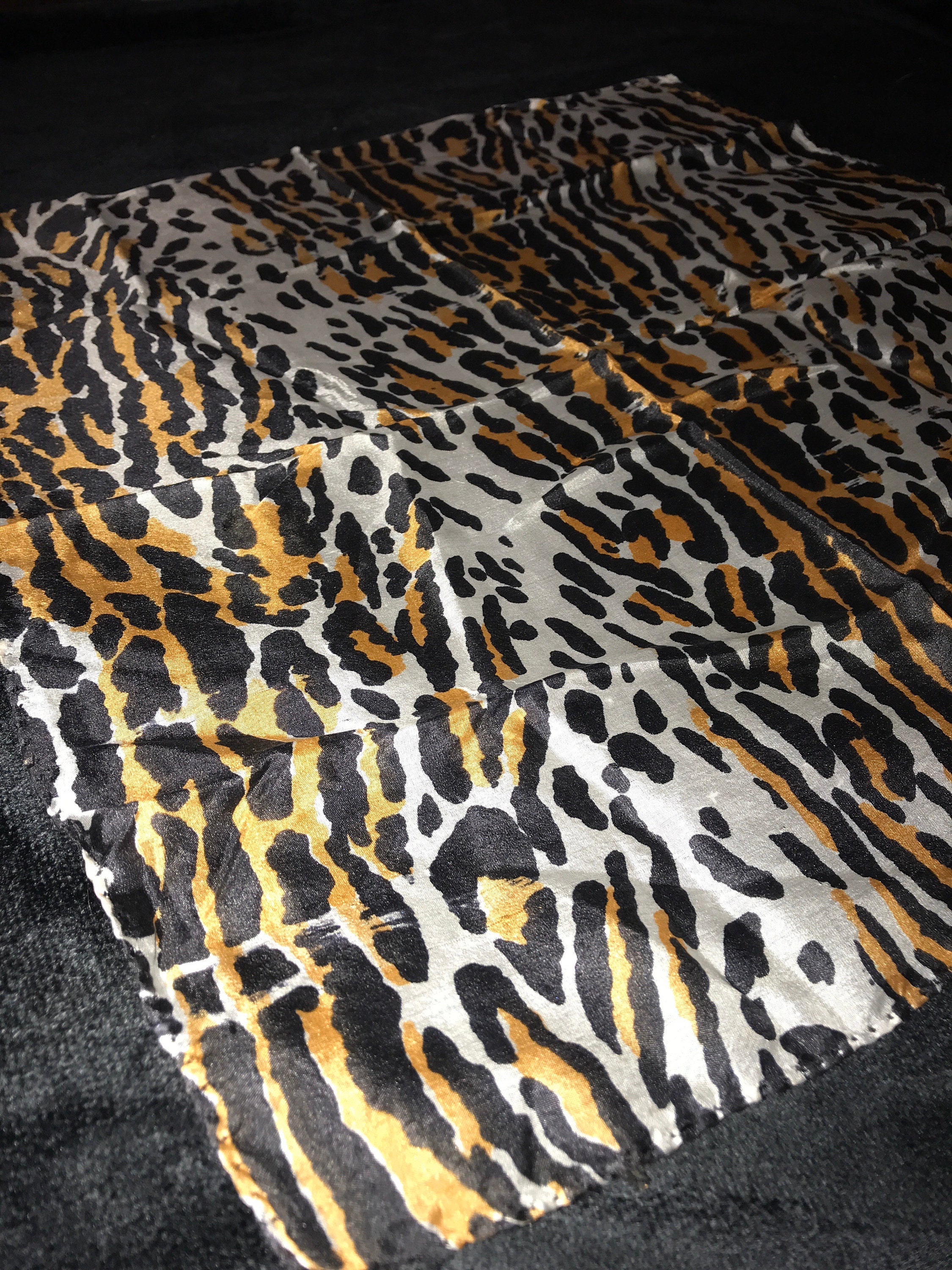 Vintage Animal Print Silk Handkerchief. Animal Print Handkerchief ...