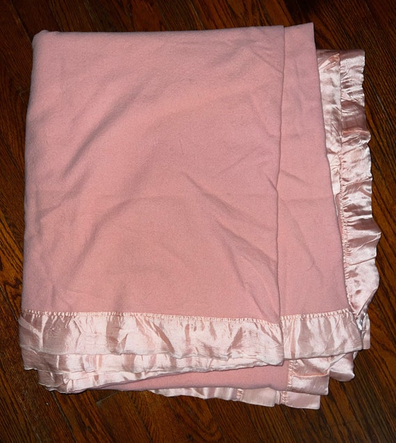Vintage Pink Hope Chest Blanket. Pink Wool Blanket With Pink - Etsy