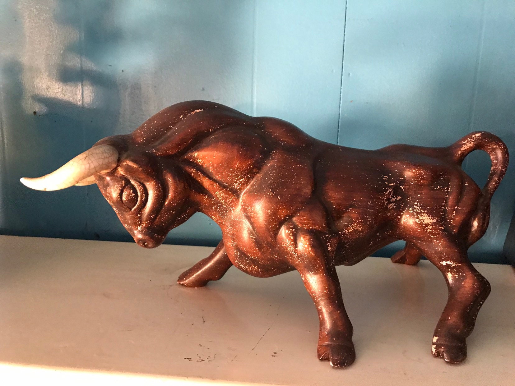 Vintage Ceramic Bull and Matador. Ceramic Pottery Bull. Ceramic Pottery ...