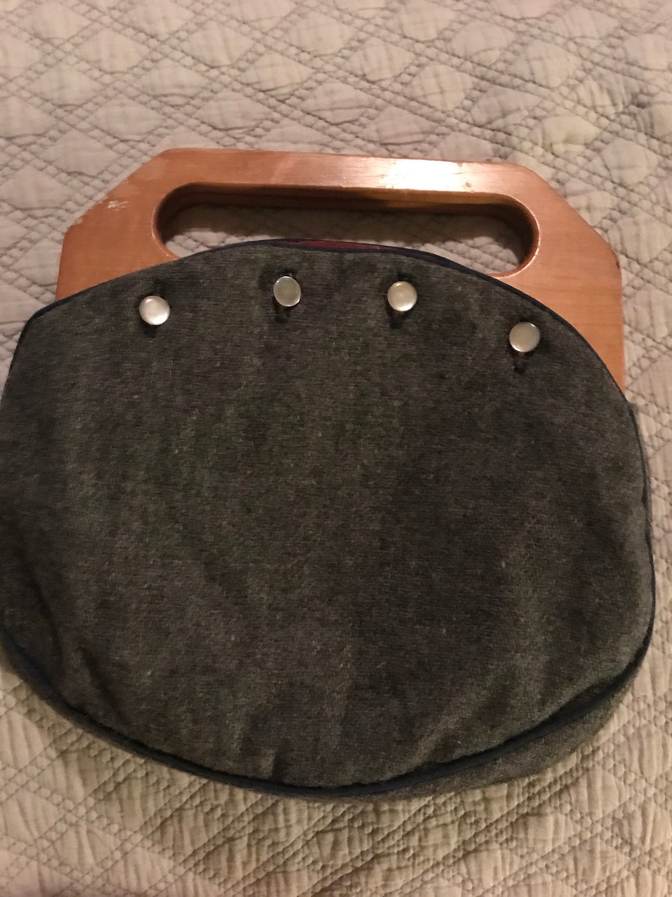 Vintage Bermuda Bag With Wooden Handle. Vintage Bermuda Purse. Bermuda ...