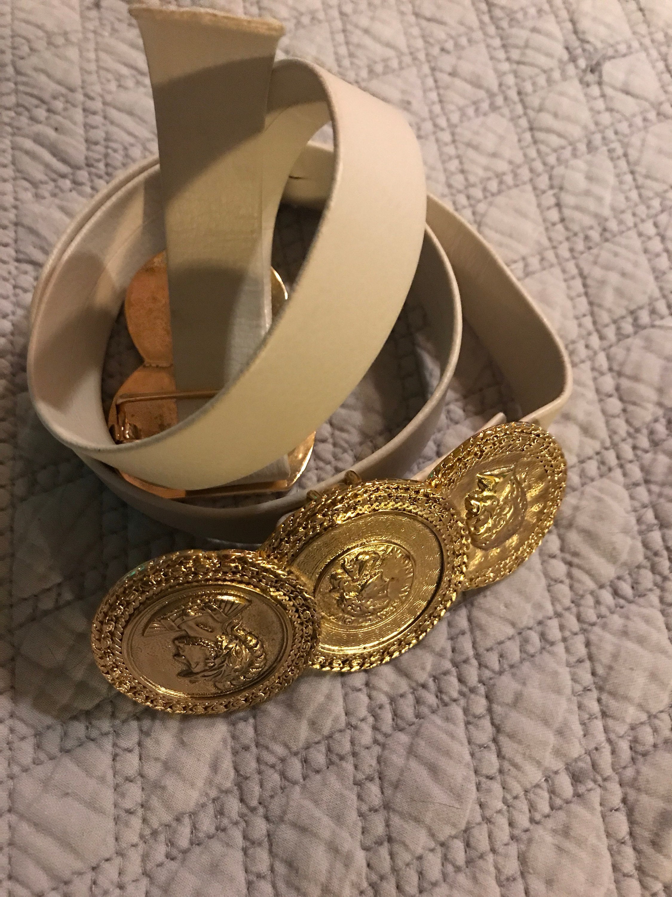 Vintage Gold Coin Belt Buckle. Gold Coin Belt Buckle. White | Etsy