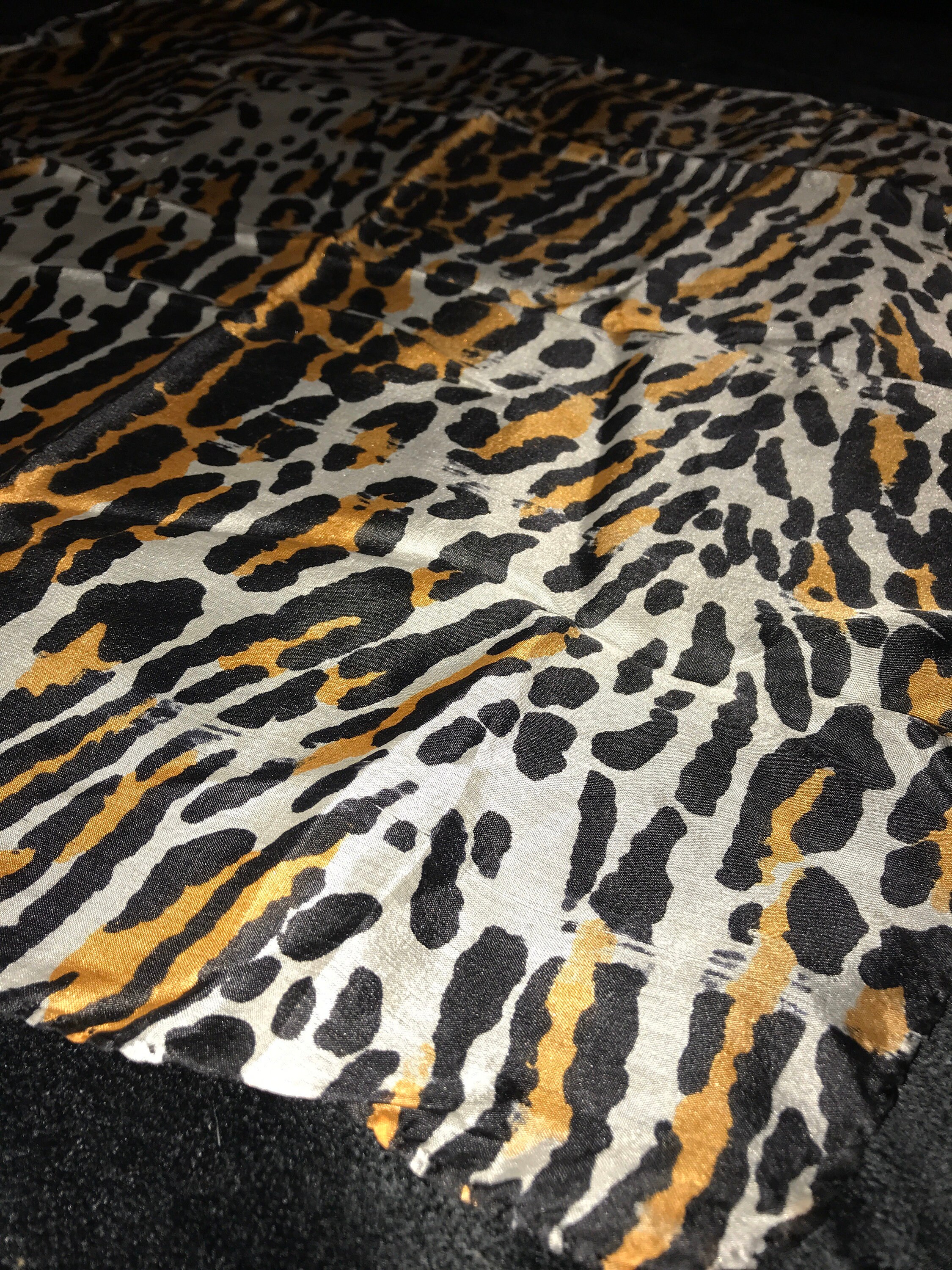 Vintage Animal Print Silk Handkerchief. Animal Print Handkerchief ...