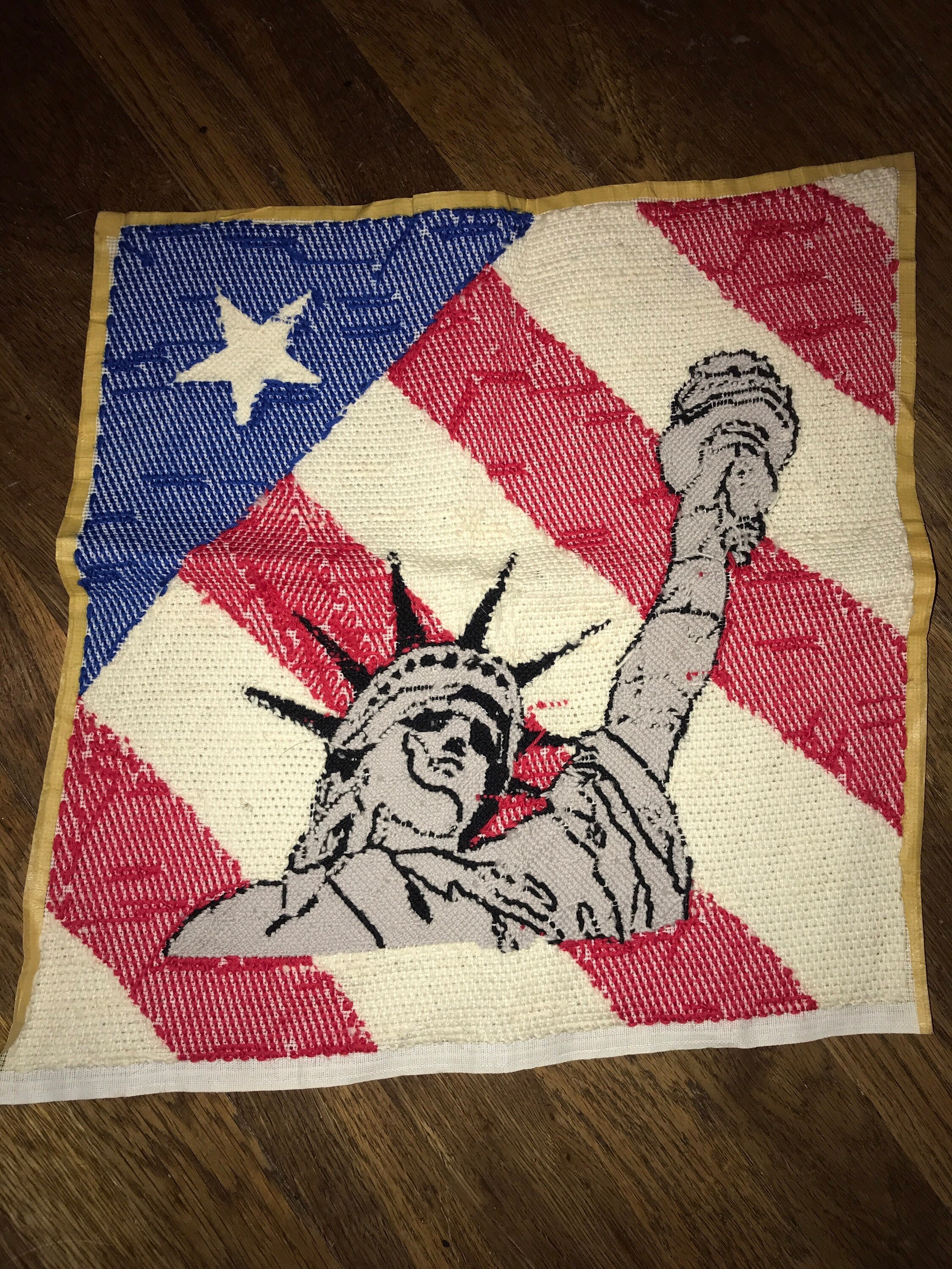 Vintage Needlepoint Statue of Liberty Panel. 1960’s Statue of Liberty ...