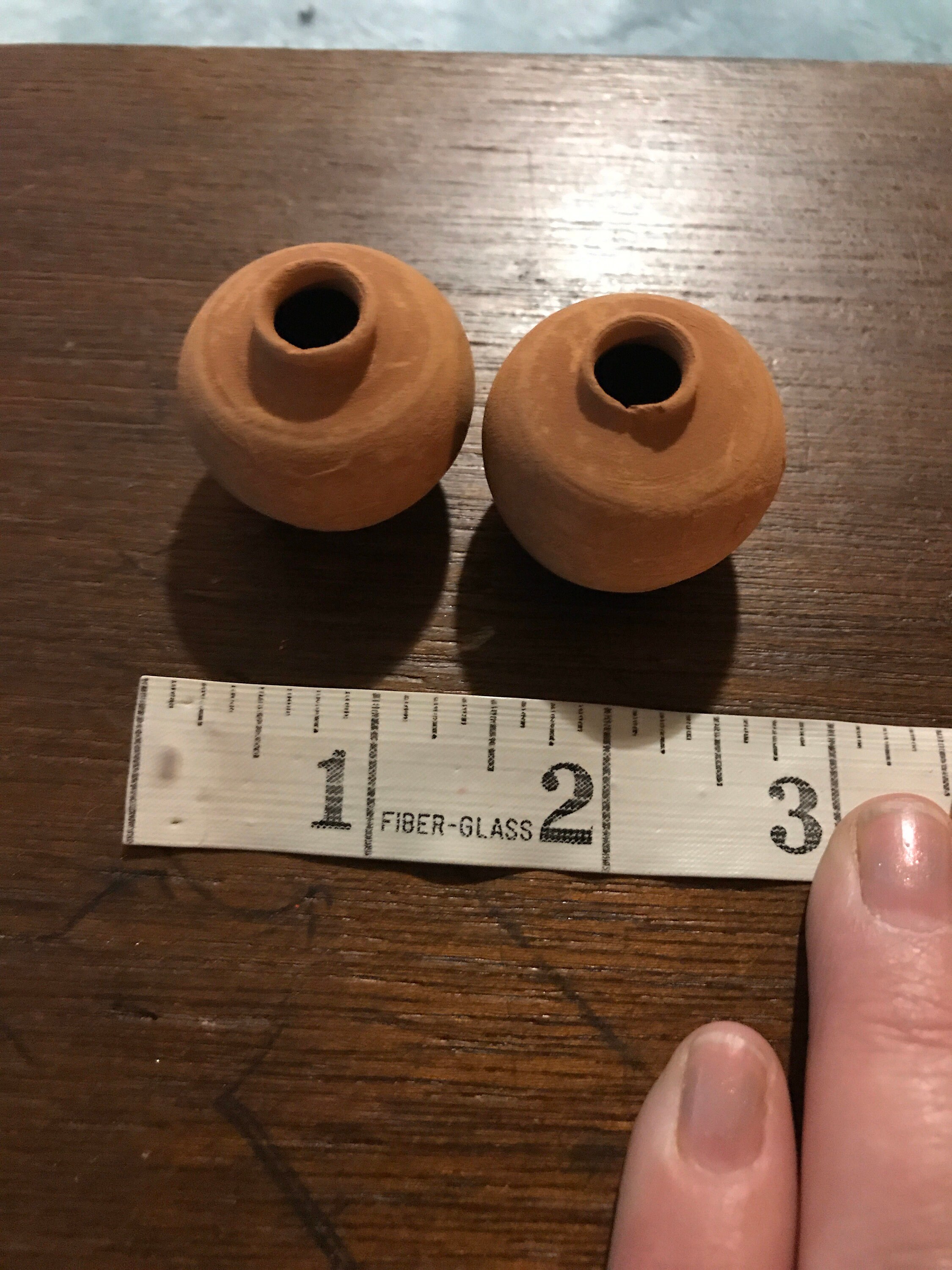 Vintage Doll House. Miniature Clay Pots. Pottery. Set of Two Large Clay ...