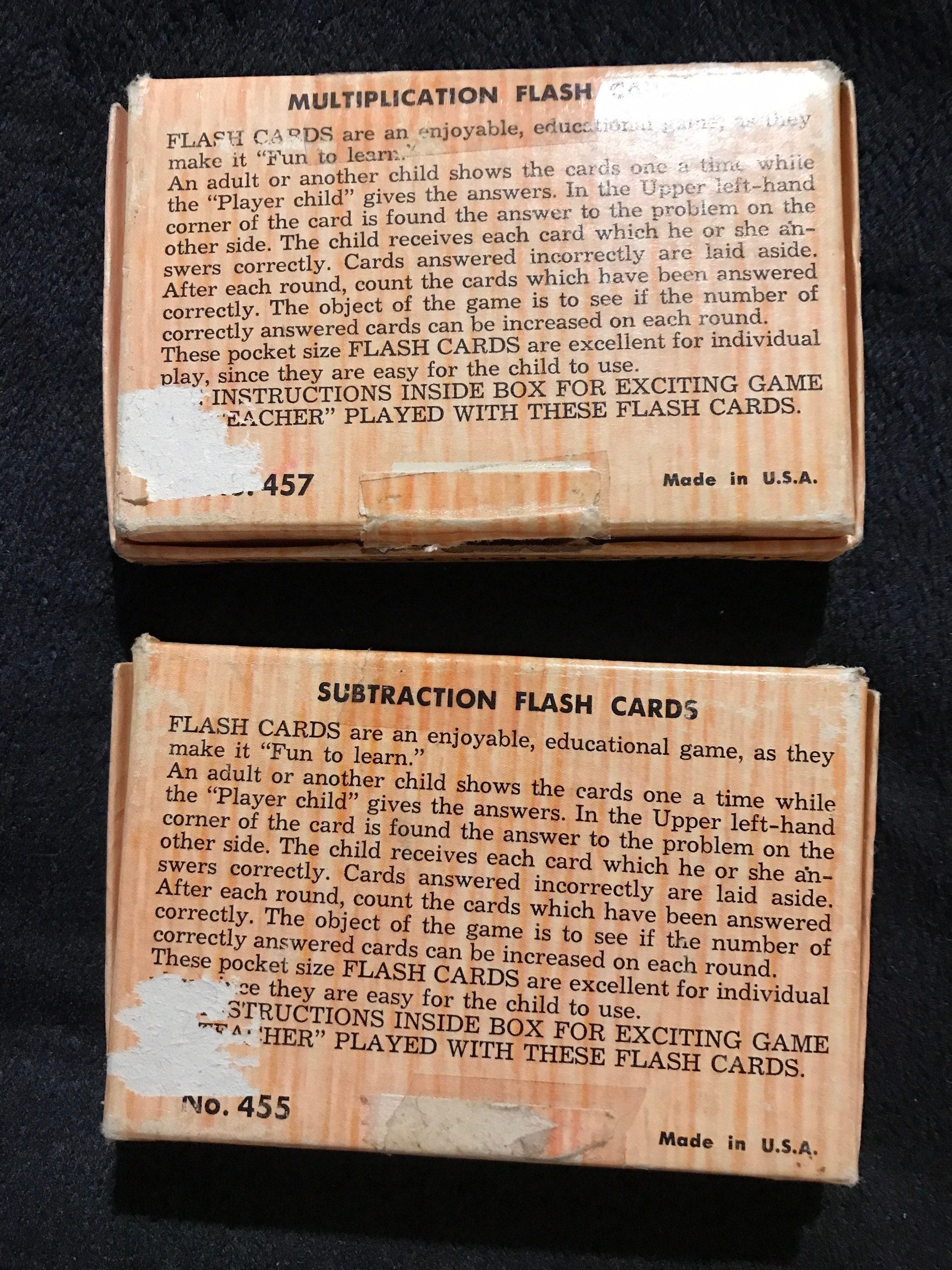 Vintage Children’s Flash Cards. Two Sets Warren Paper Products Company ...