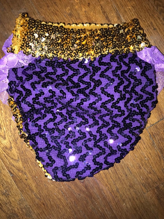 Vintage 1960’s Sequin Purple and Gold Tap Costume. Ad… - Gem