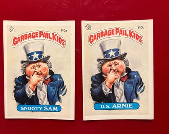 Garbage Pail Kids Sticker Cards Snooty Sam and U S Arnie From 1986 ...
