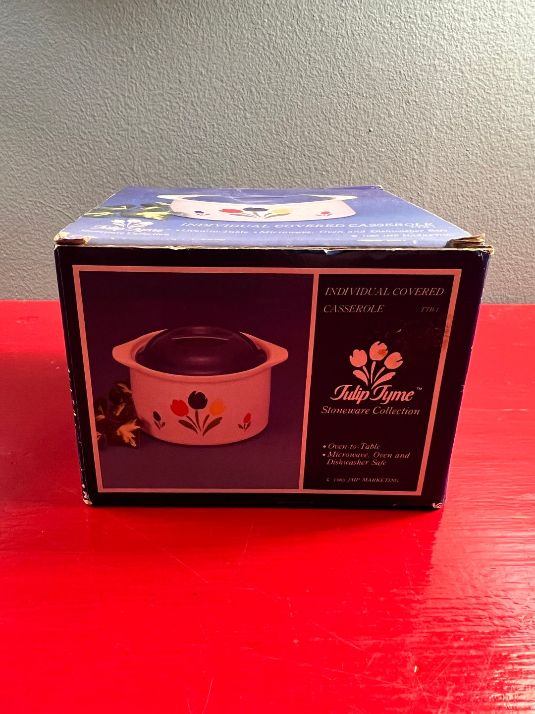 Vintage Covered Casserole Dish. NIB Tulip Tyme Small Individual ...