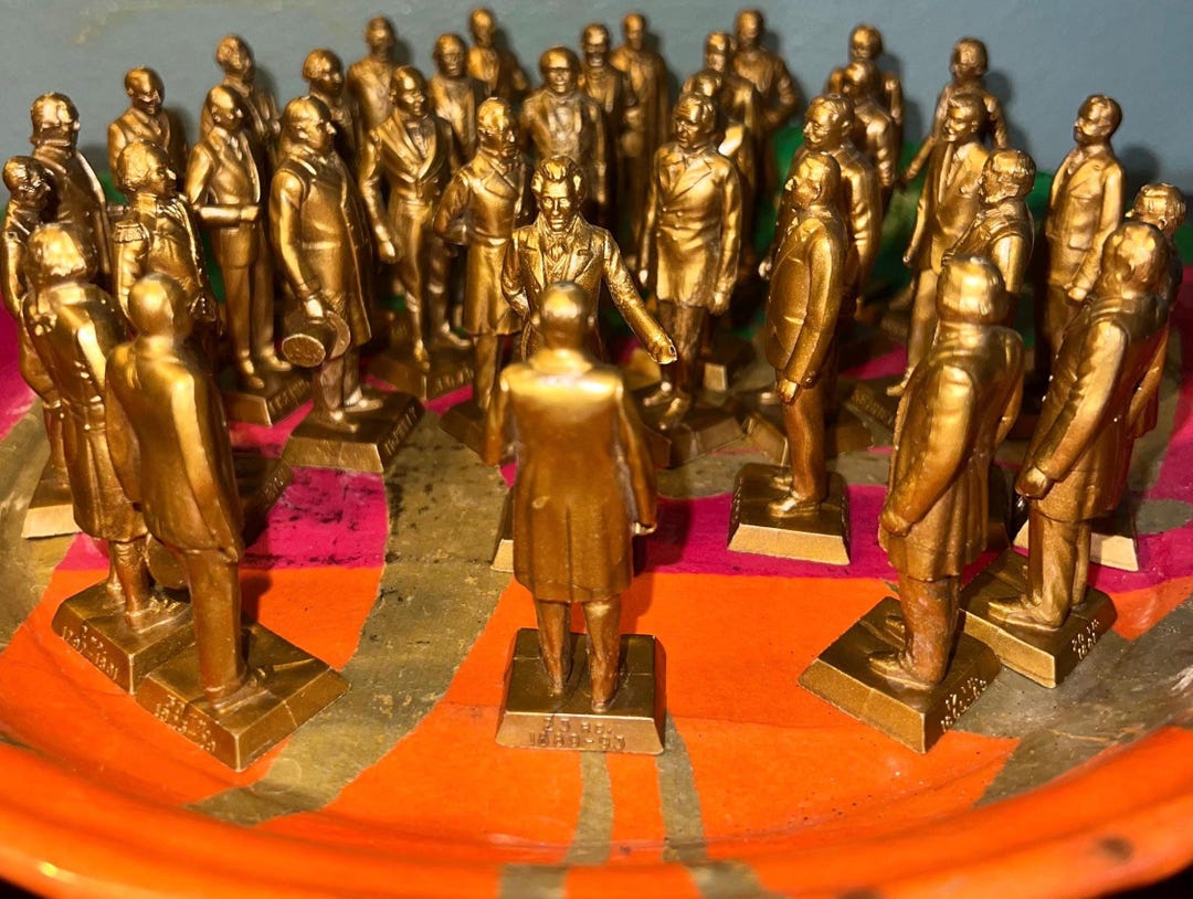 Vintage 1960’s Miniature Gold Plastic Presidents by Marx, Not A ...