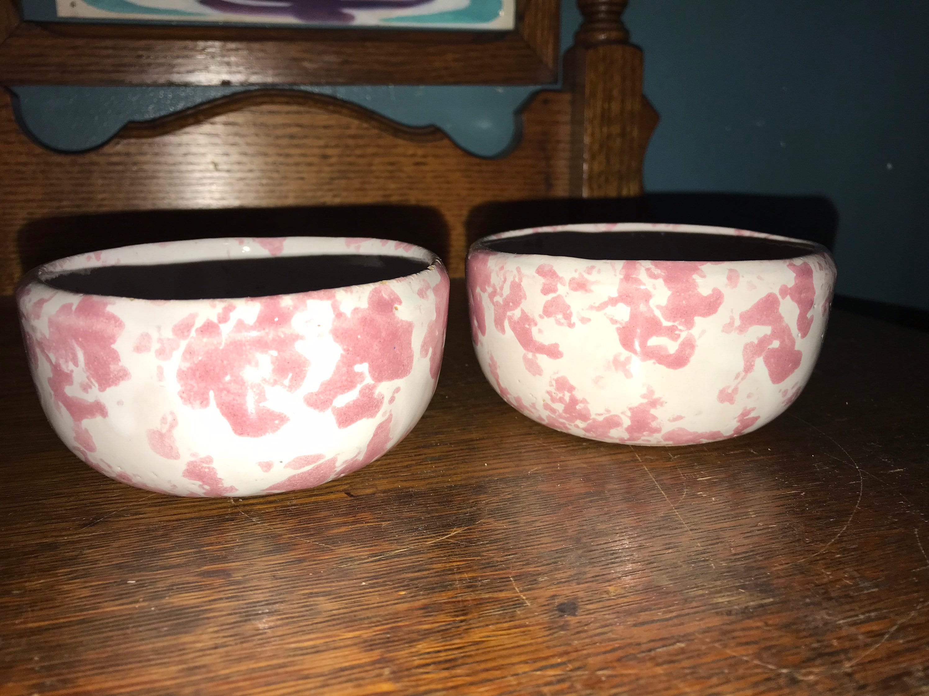 Vintage Bybee Pink Sponge Ware Small Bowls. Bybee Pottery. Kentucky ...