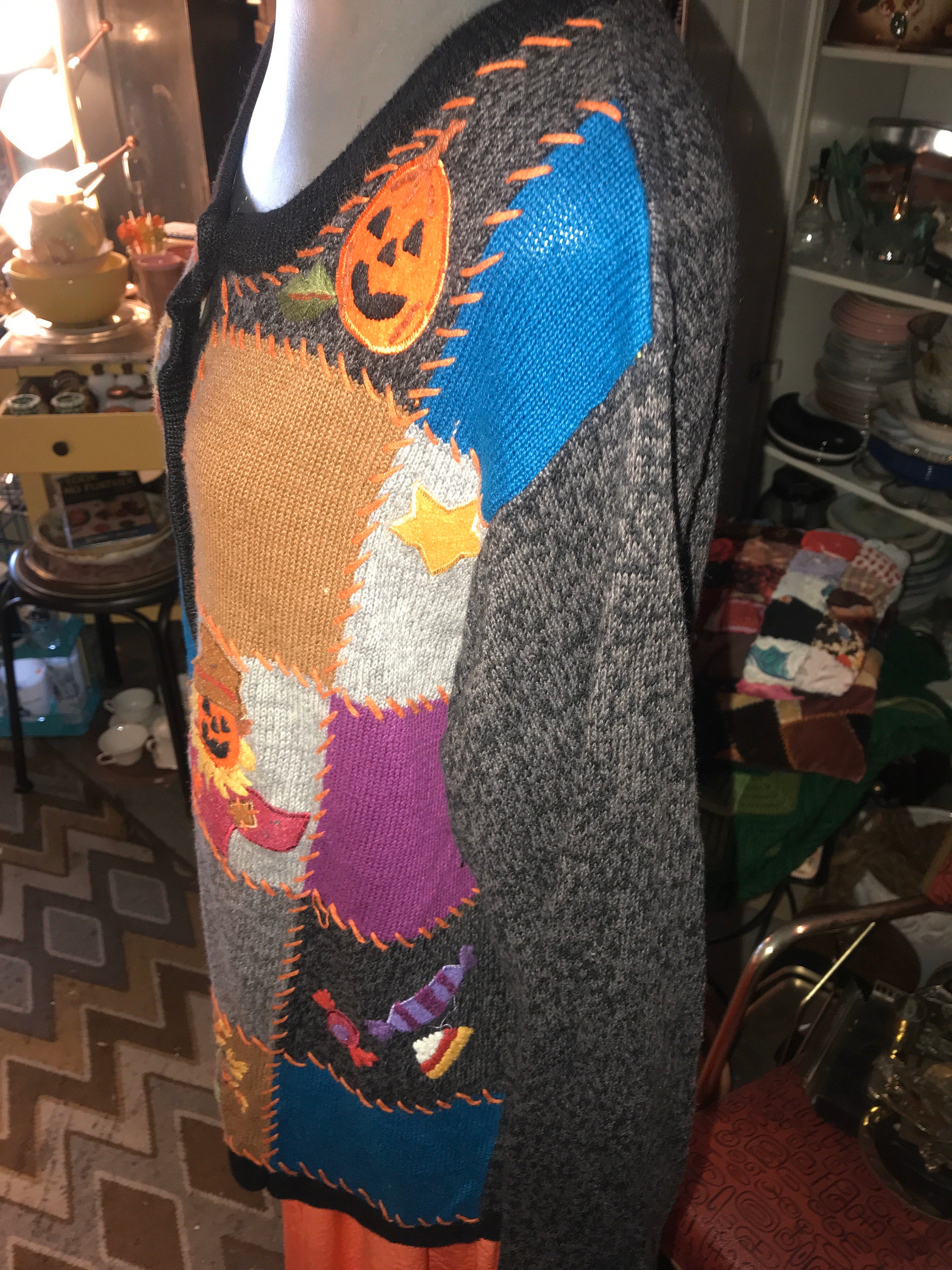 Vintage Fall Sweater. Ugly Fall Sweater.Halloween Sweater. Ugly ...