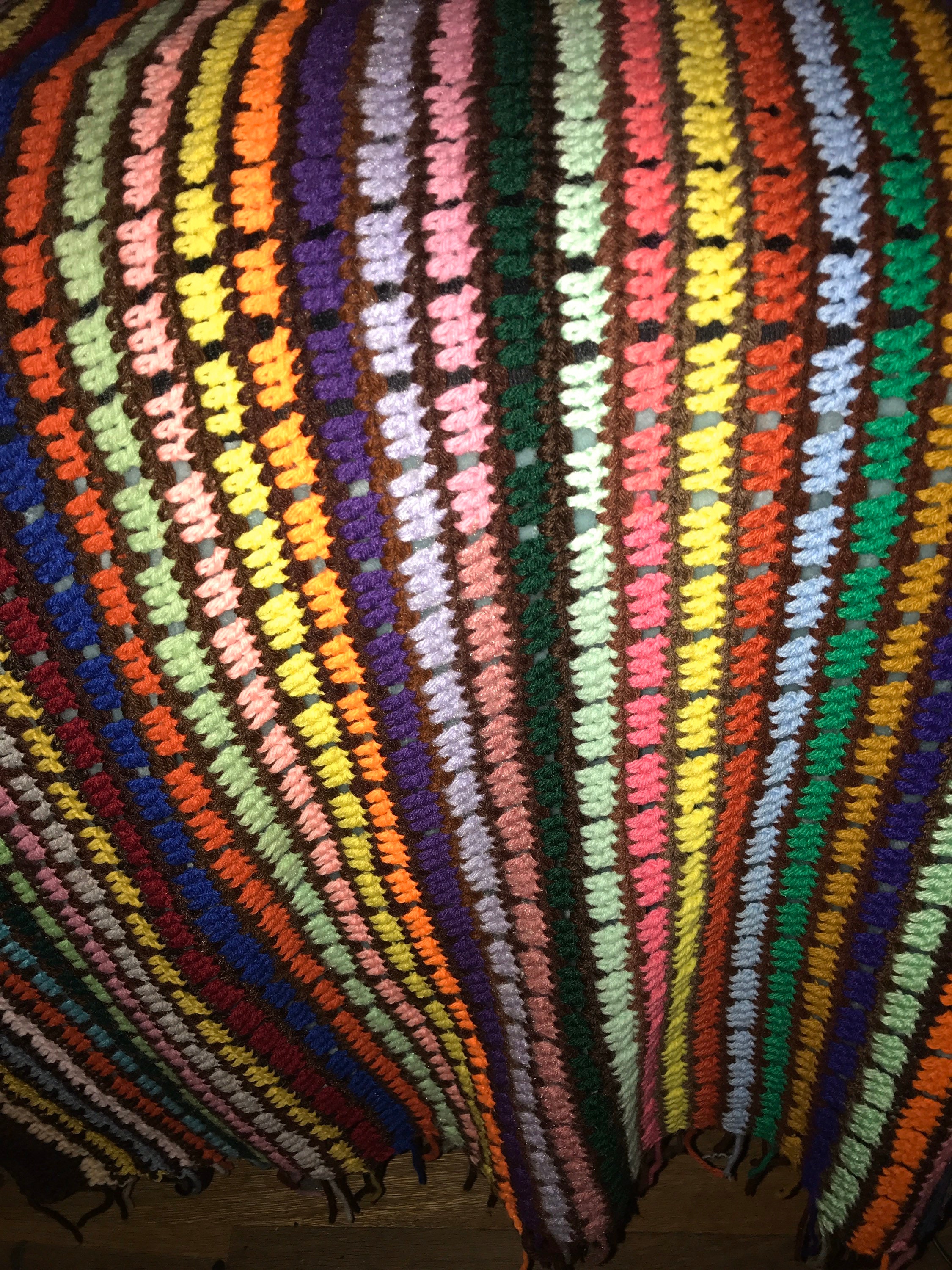 Vintage Afghan. Multi-Colored Afghan. Vintage Blanket. Vintage Afghan ...