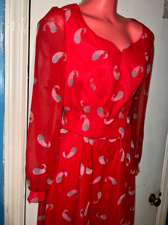 Vintage 1960’s POSH, Jay Anderson Dress. Red Chiffon … - Gem