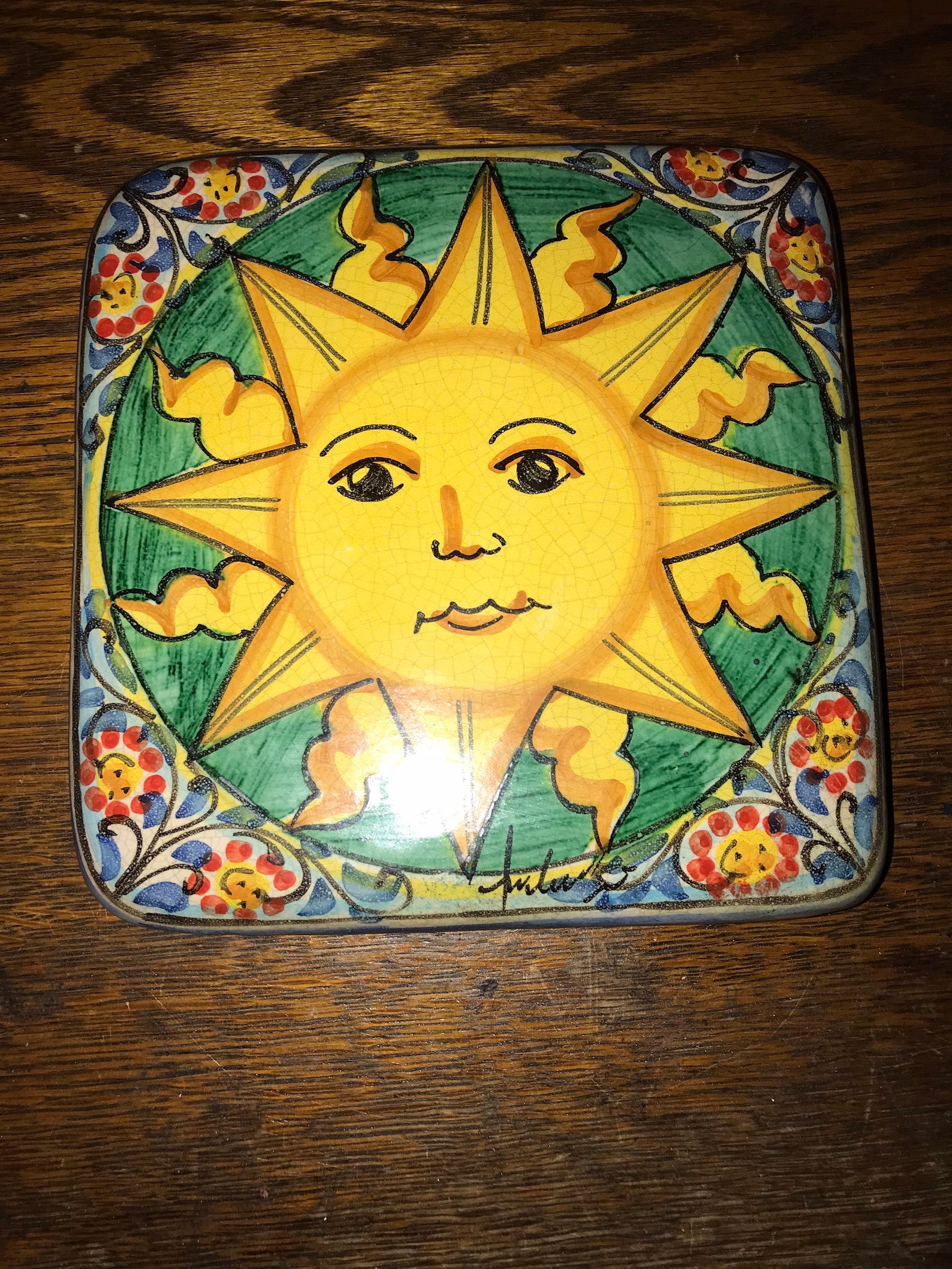 Vintage Terra Cotta Fratantoni for Vietri Sun Tile. Hand Painted - Etsy