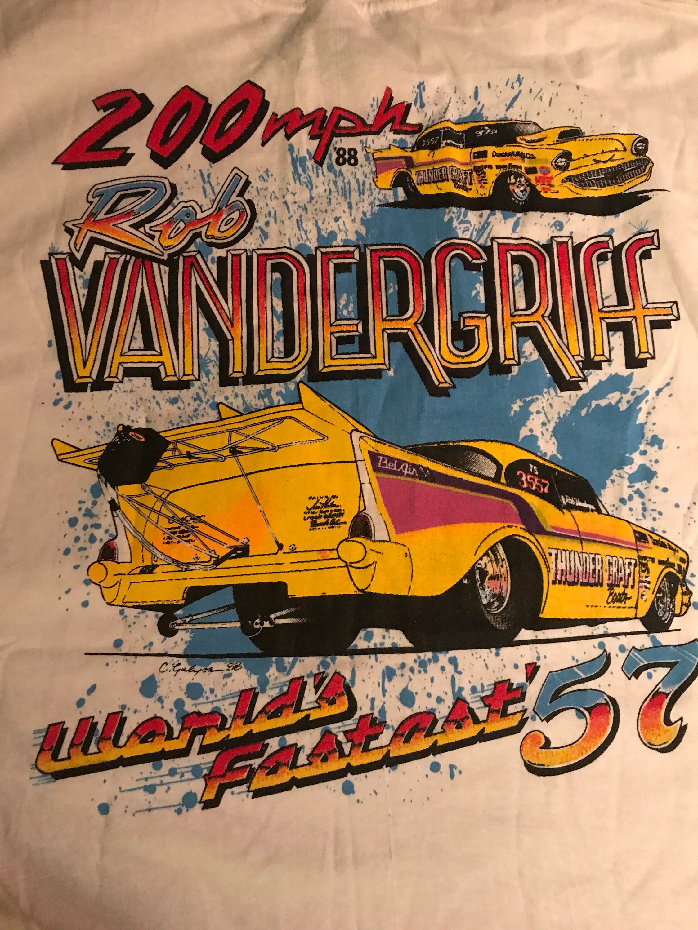 RESERVED Vintage Deadstock Rob Vandergriff Racing T-shirt. 1988 57 ...