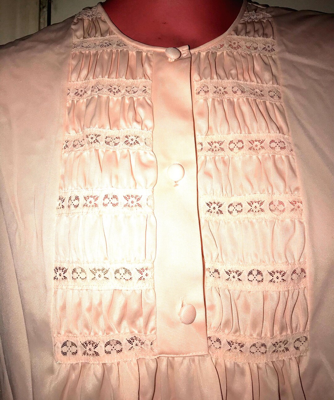 Vintage 1960’s Sleeveless Peach Nightgown and Robe Set, Short Peignoir ...