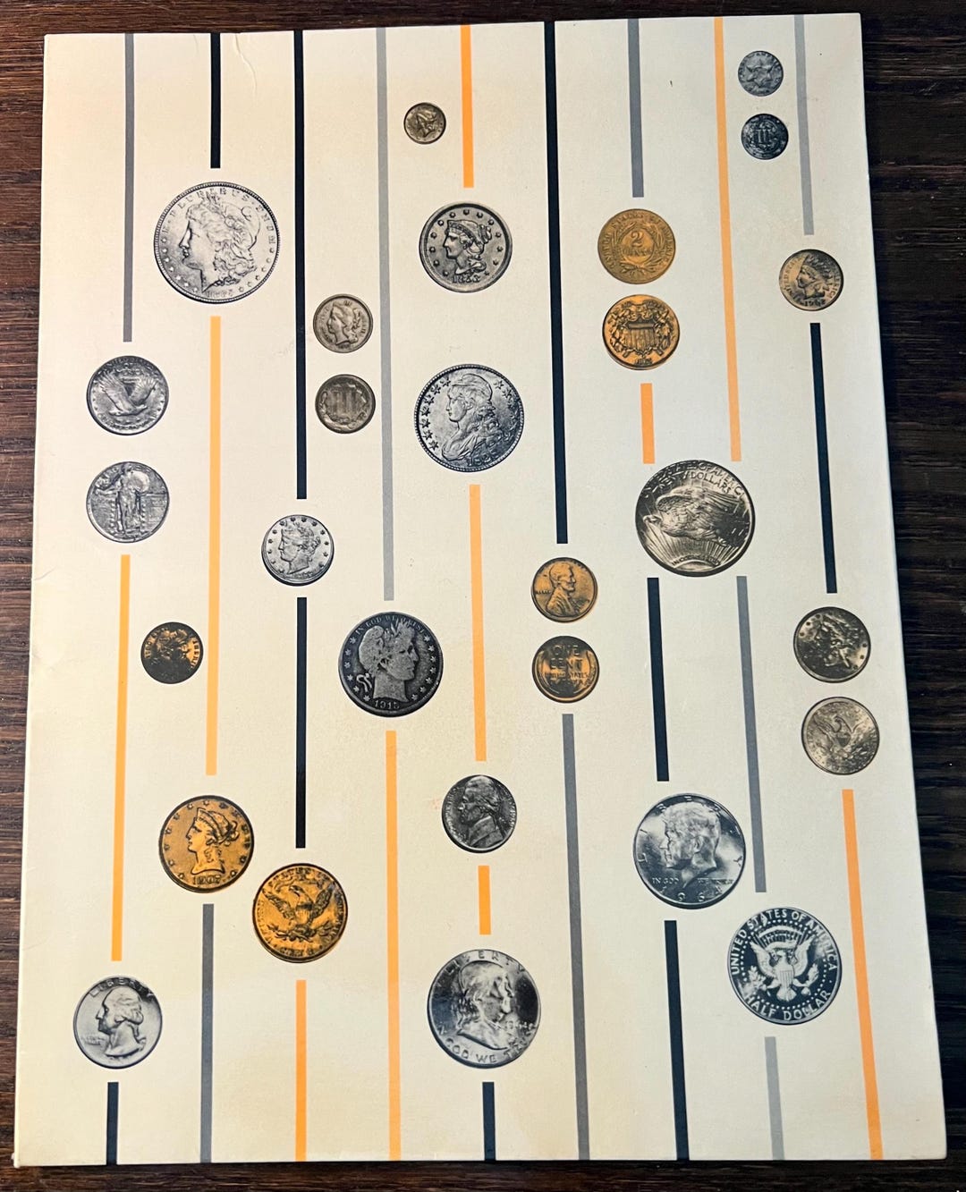 Vintage 1970’s Paper Folder With Coin Design, Peace, Plasticoat ...
