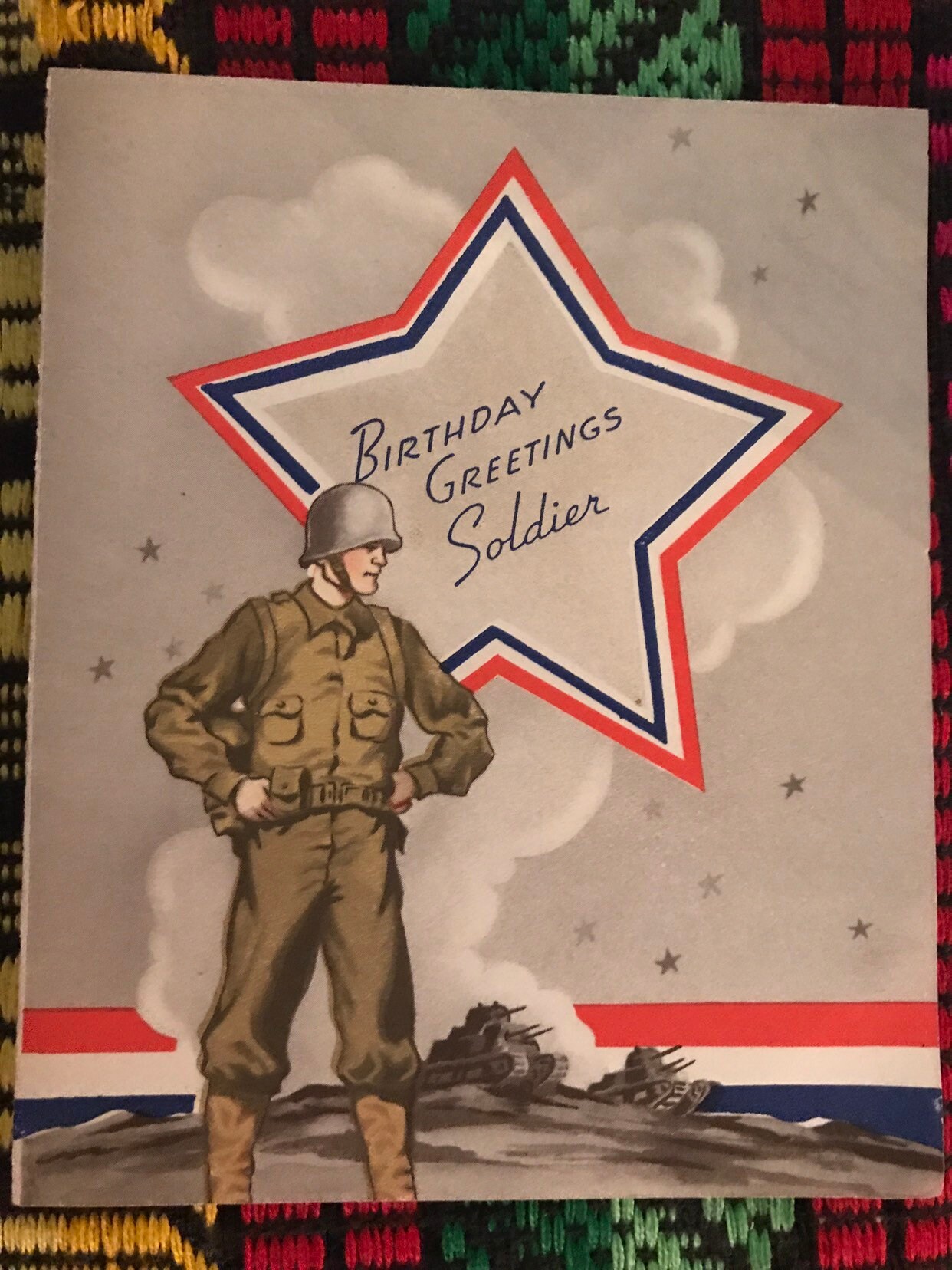 Vintage USA Soldier Birthday Card. Vintage New Soldier Birthday Card ...