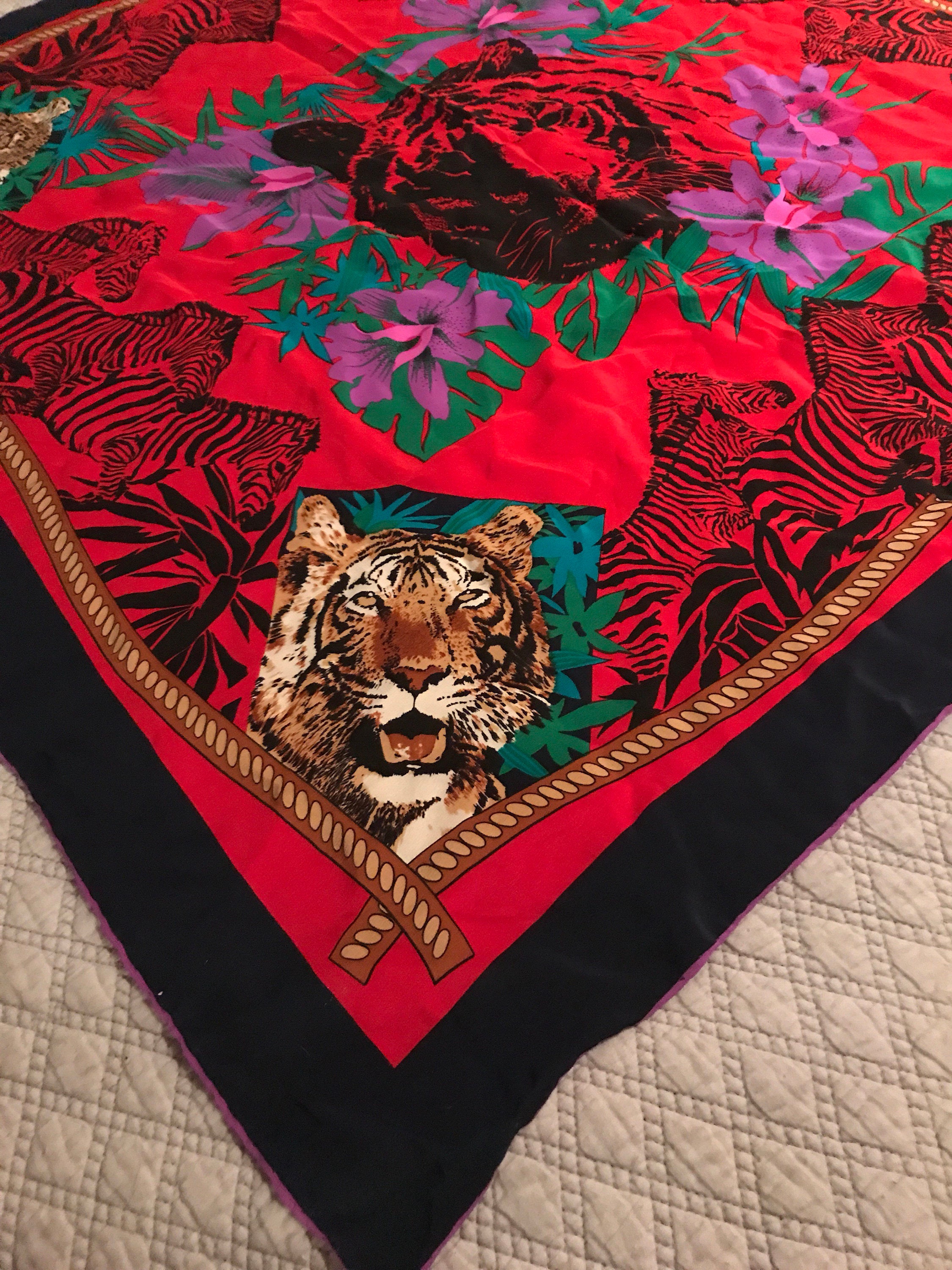 Vintage Scarf. Vintage Gant Gaither Scarf. Tiger Scarf. Gant Gaither.