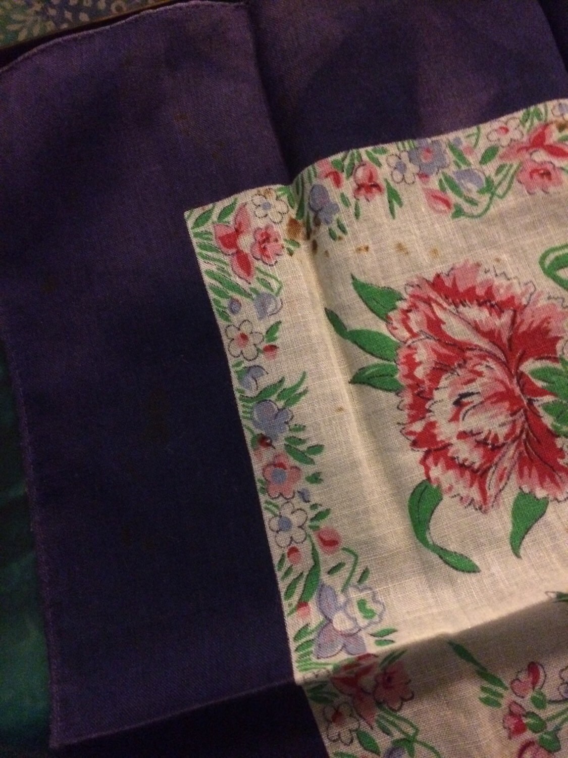 Vintage Flower Handkerchief. Pink Flower Hankie. Flower Handkerchief ...