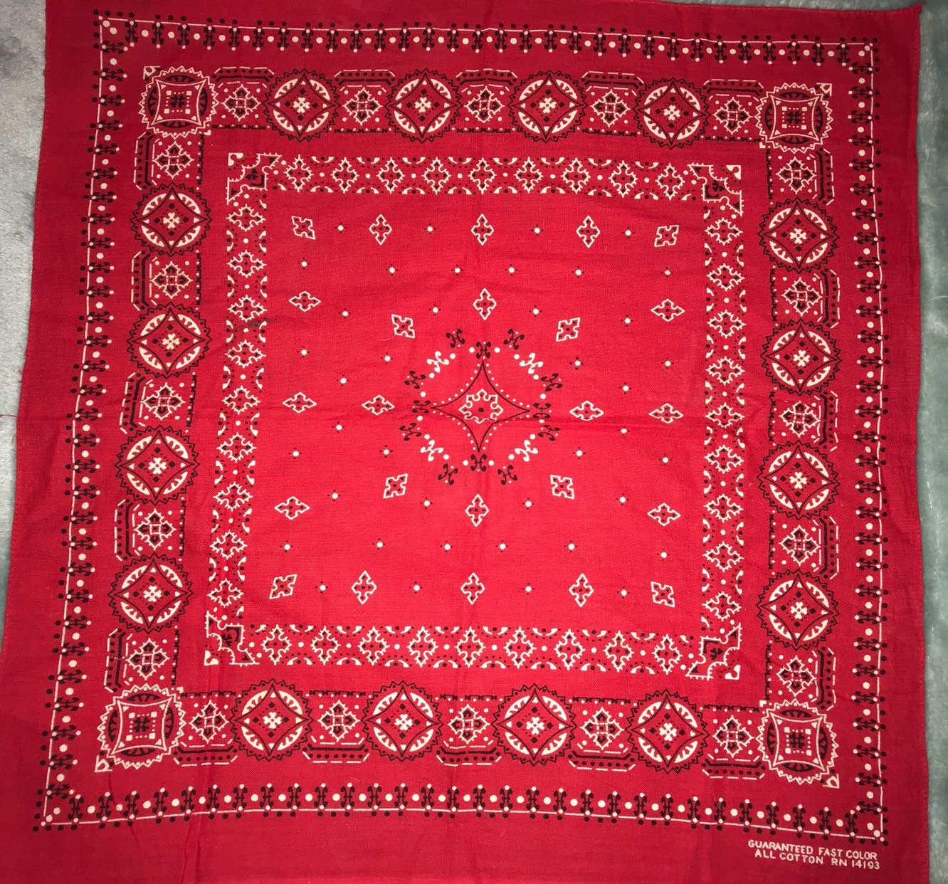 Vintage Bandana. Red Bandana. Vintage Fast Color Bandana. 80s Red ...