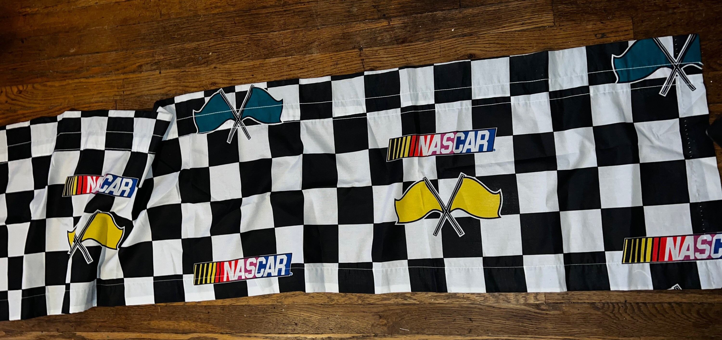Vintage Nascar Window Valence. Nascar Black and White Check Window ...