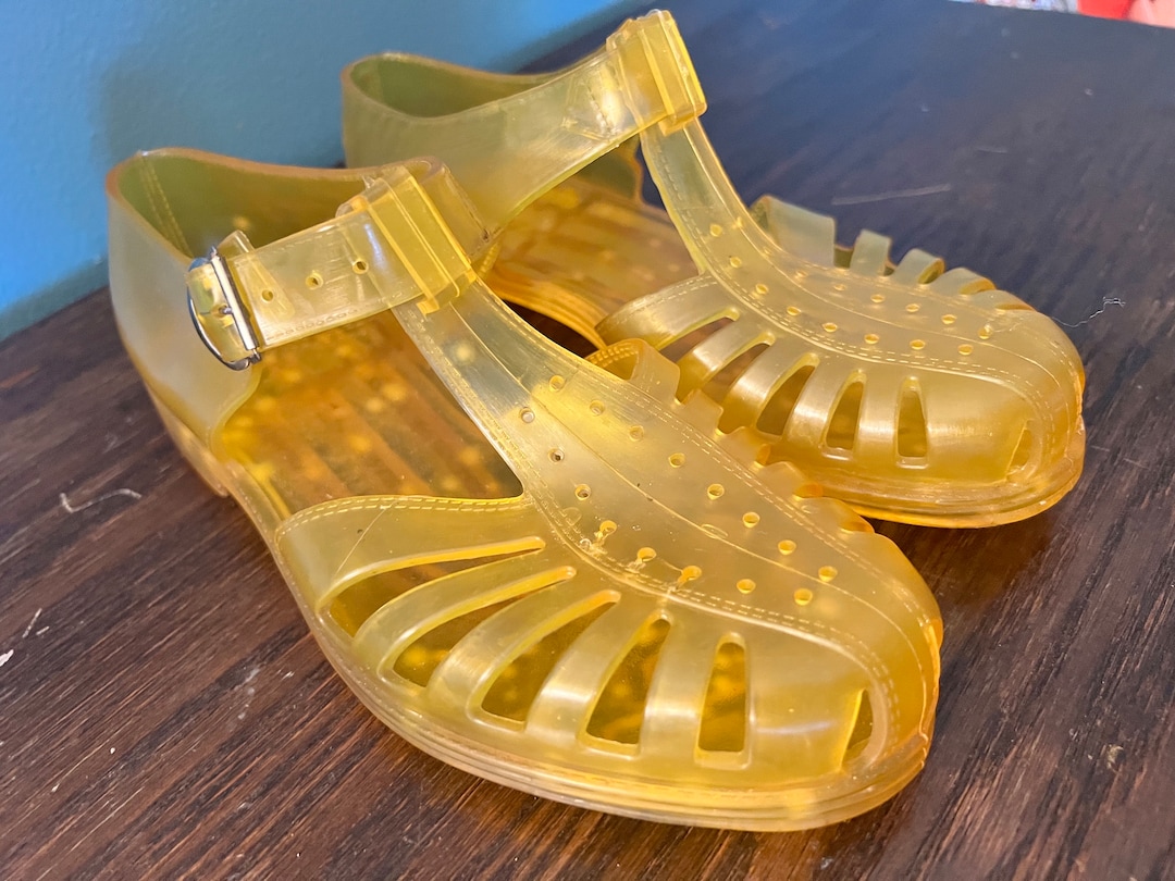 Vintage 1980’s Women’s Yellow Jelly Shoes, Size 6 - Etsy