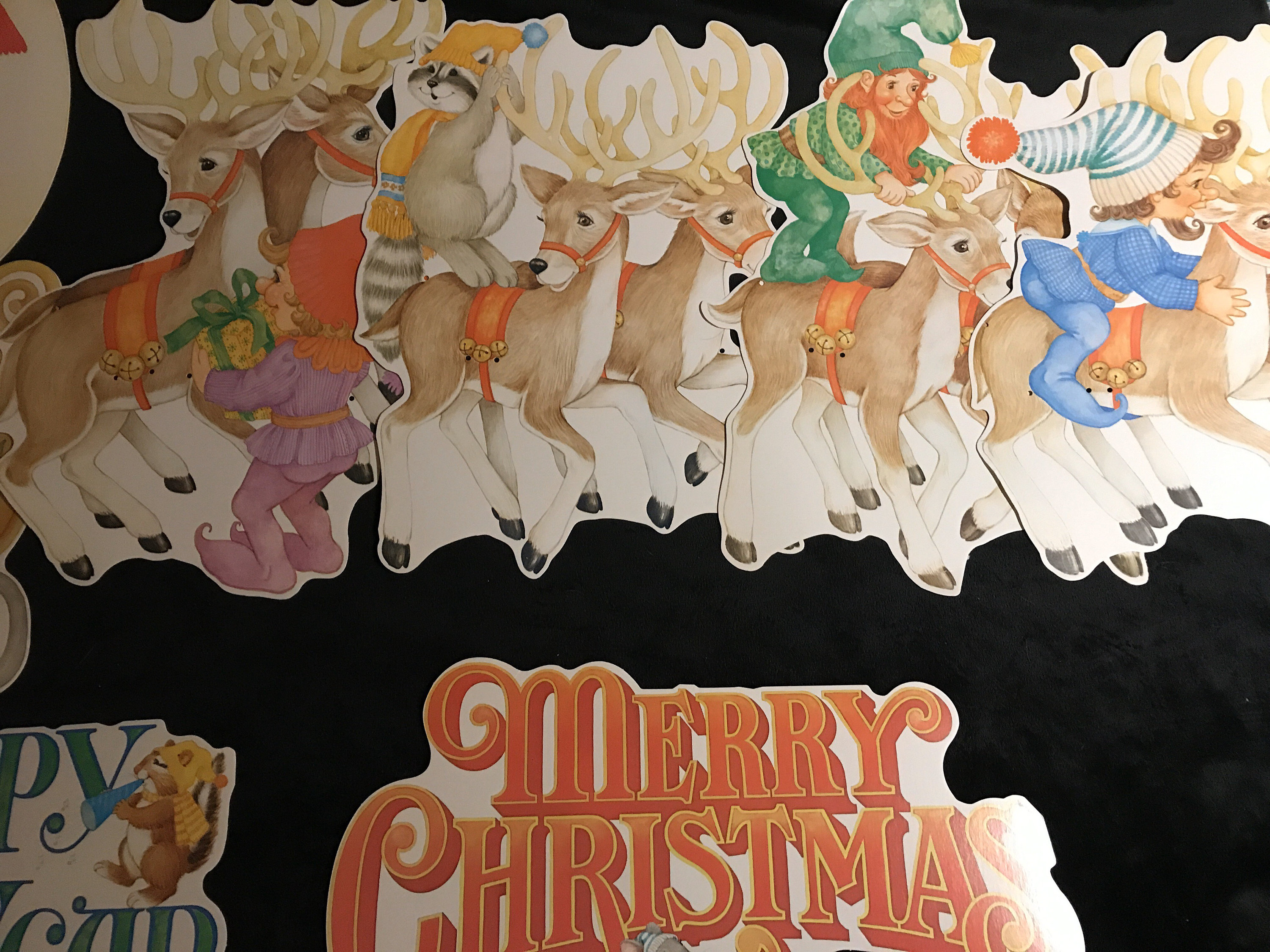 Vintage Christmas Decorations. Cardboard Cut Out Christmas Decor. 1980s ...