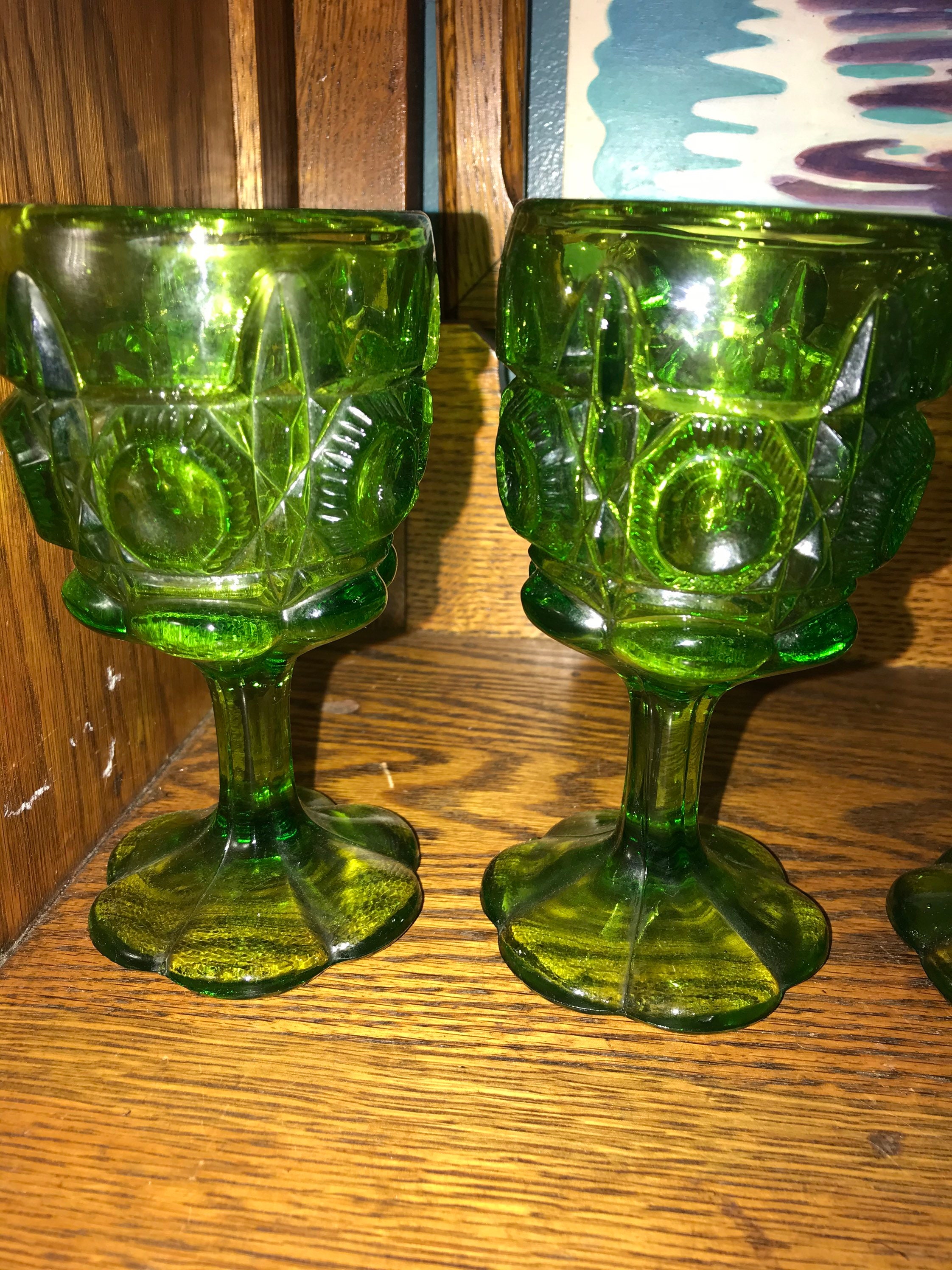 Vintage Green Goblets