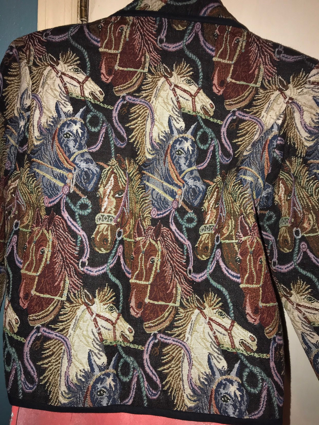 Vintage Southwestern Horse Tapestry Jacket. Southwest Style Crop ...