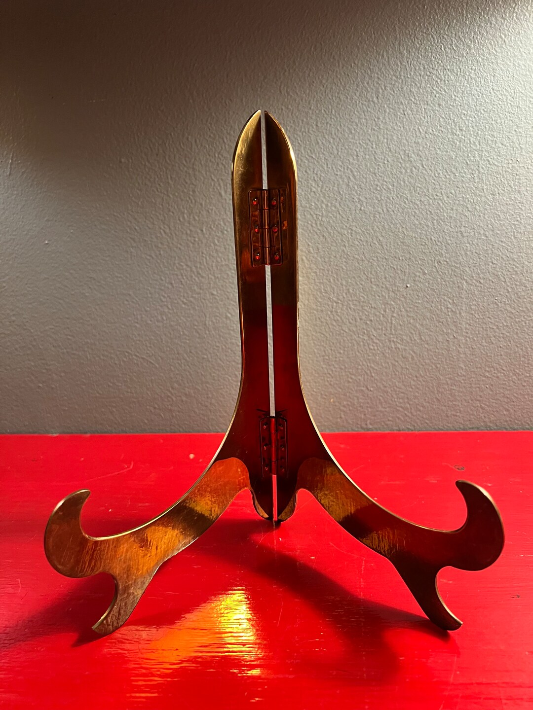 Vintage Brass Easel. Nice Brass Tabletop Easel. Brass Picture Frame ...