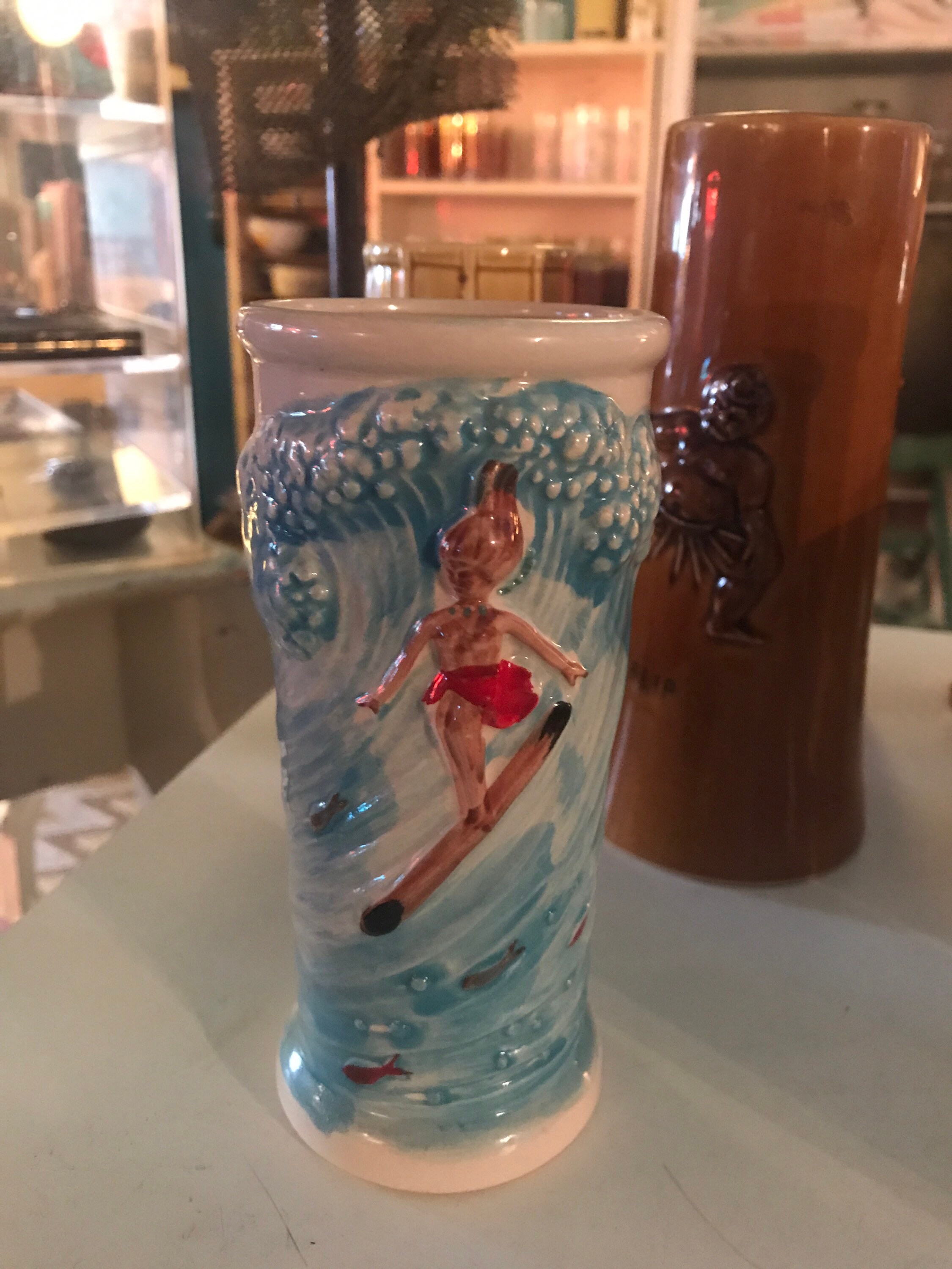 Vintage OMC Surfer Girl Tiki Mug. Vintage Hawaiian Cocktail Glass ...