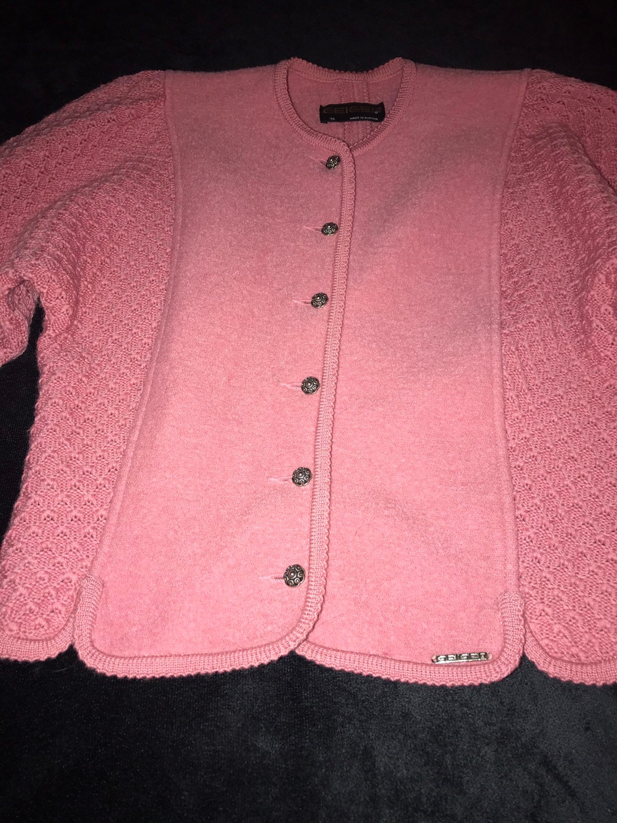 Vintage Geiger Wool Sweater. 1970's Geiger Wool Sweater. Pink Geiger ...