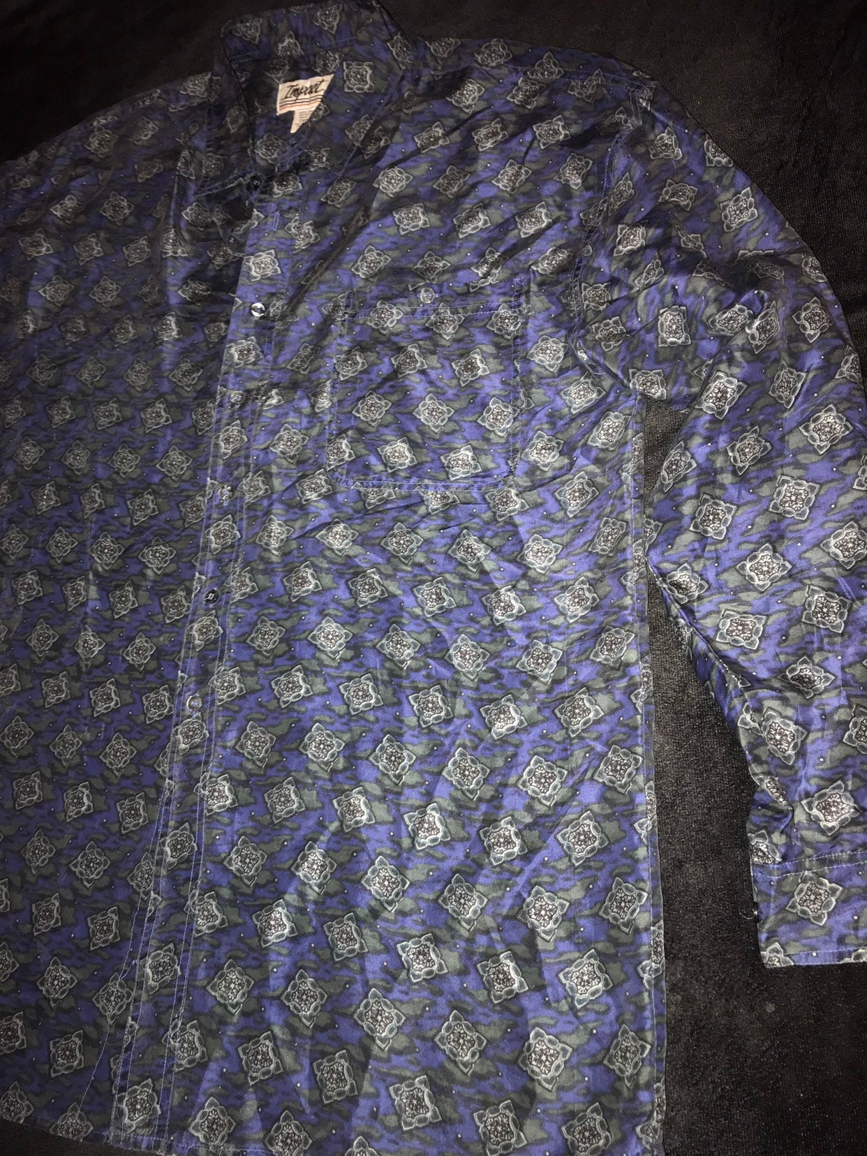 Vintage 90s Impact Mens Silk Shirt. Impact Silk Shirt. 90s Silk Shirt ...
