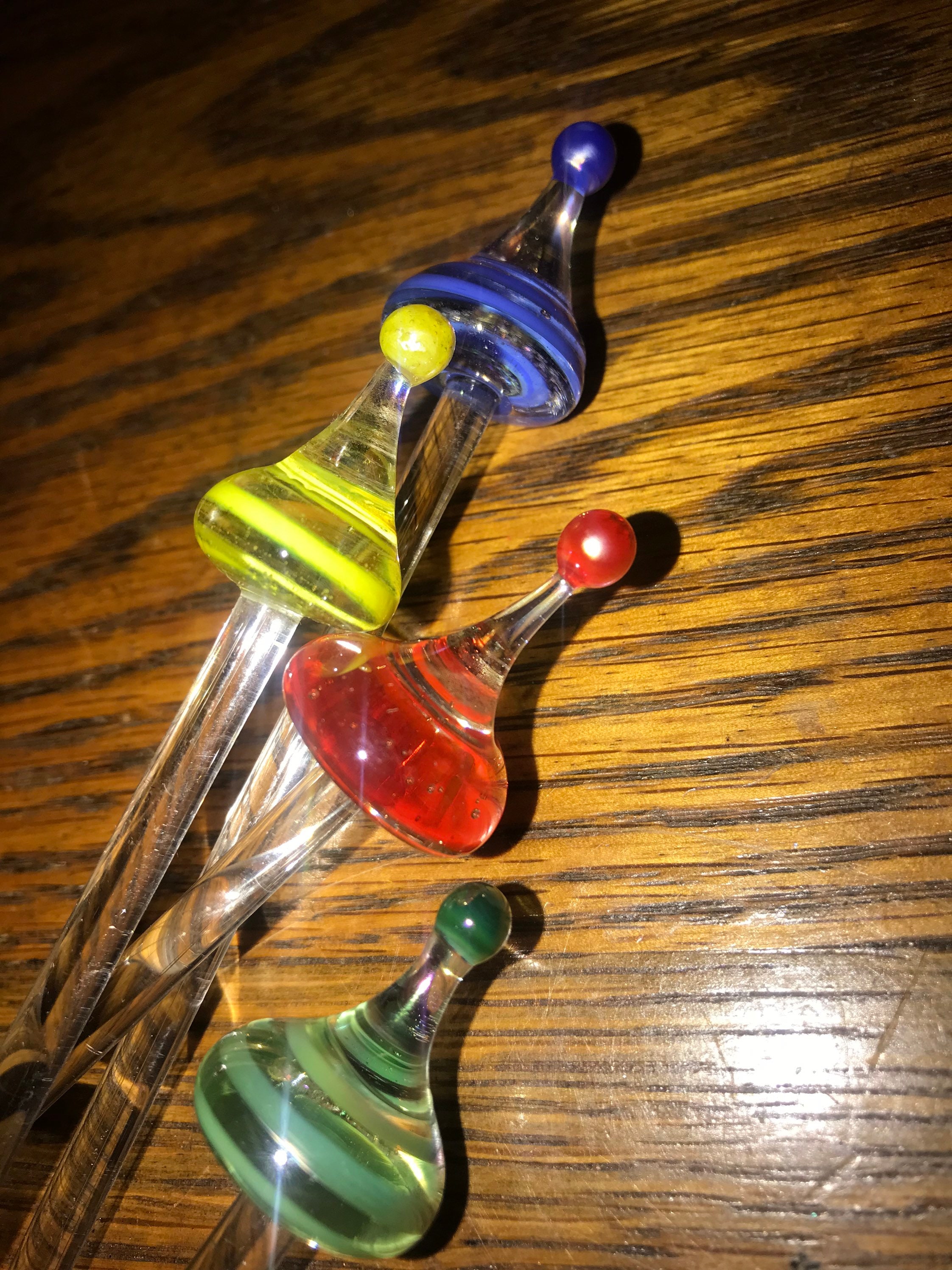 Vintage Murano Glass Stir Sticks. Colorful Murano Glass Swizzle Stick ...