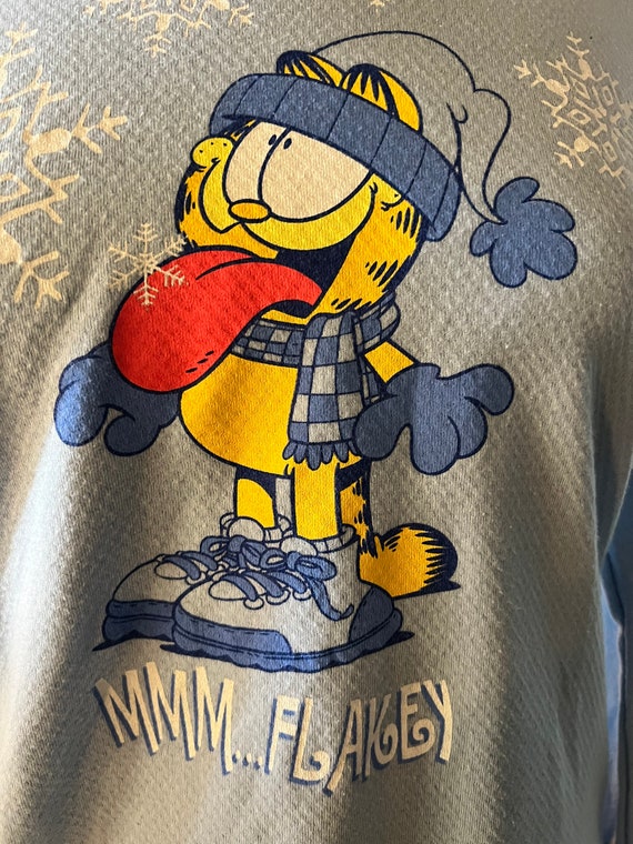 Vintage Women’s Garfield Long John Shirt. Blue Garfie… - Gem