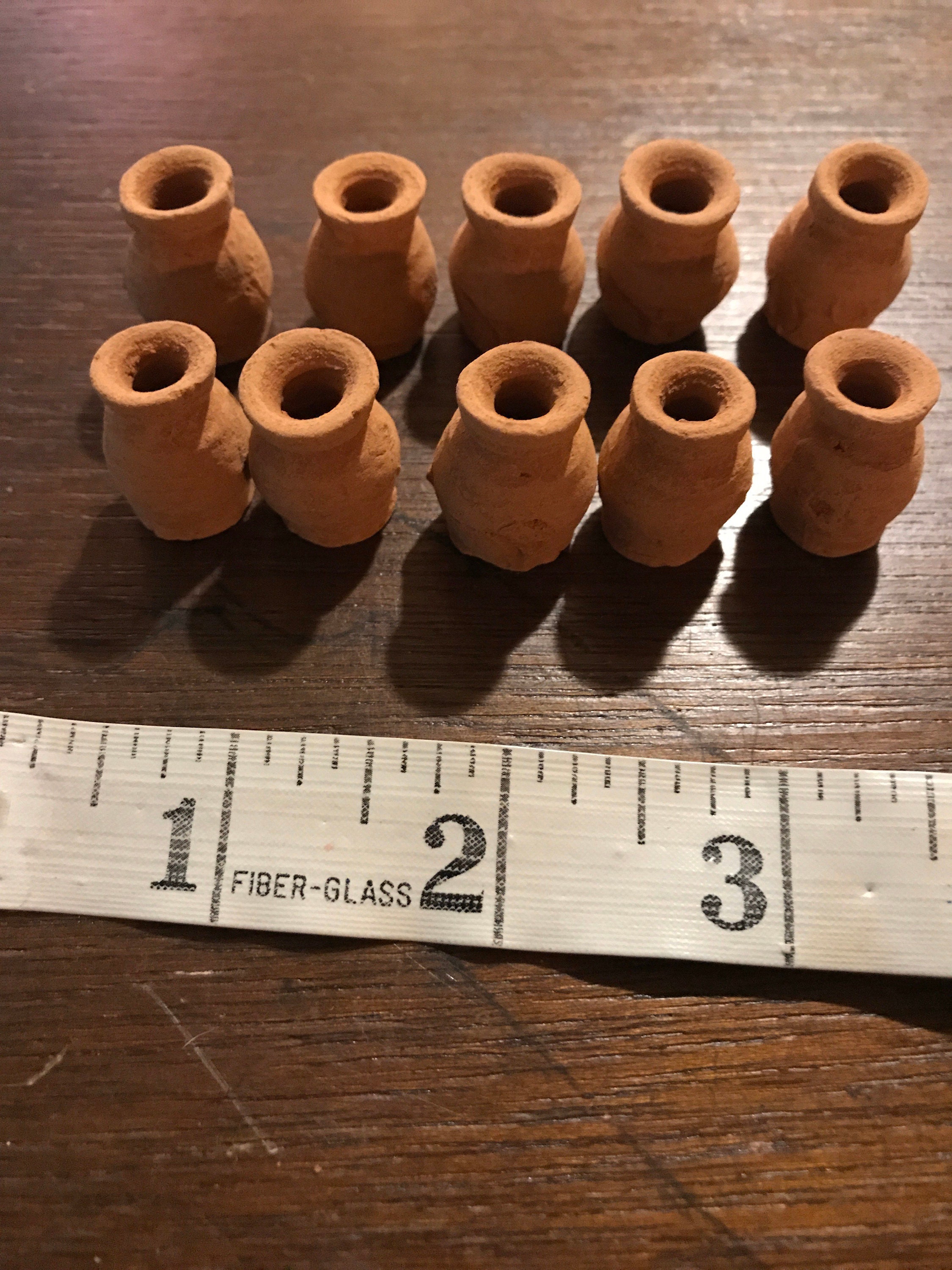 Vintage Doll House. Miniature Clay Pots. Pottery. Set of Ten Small Clay ...