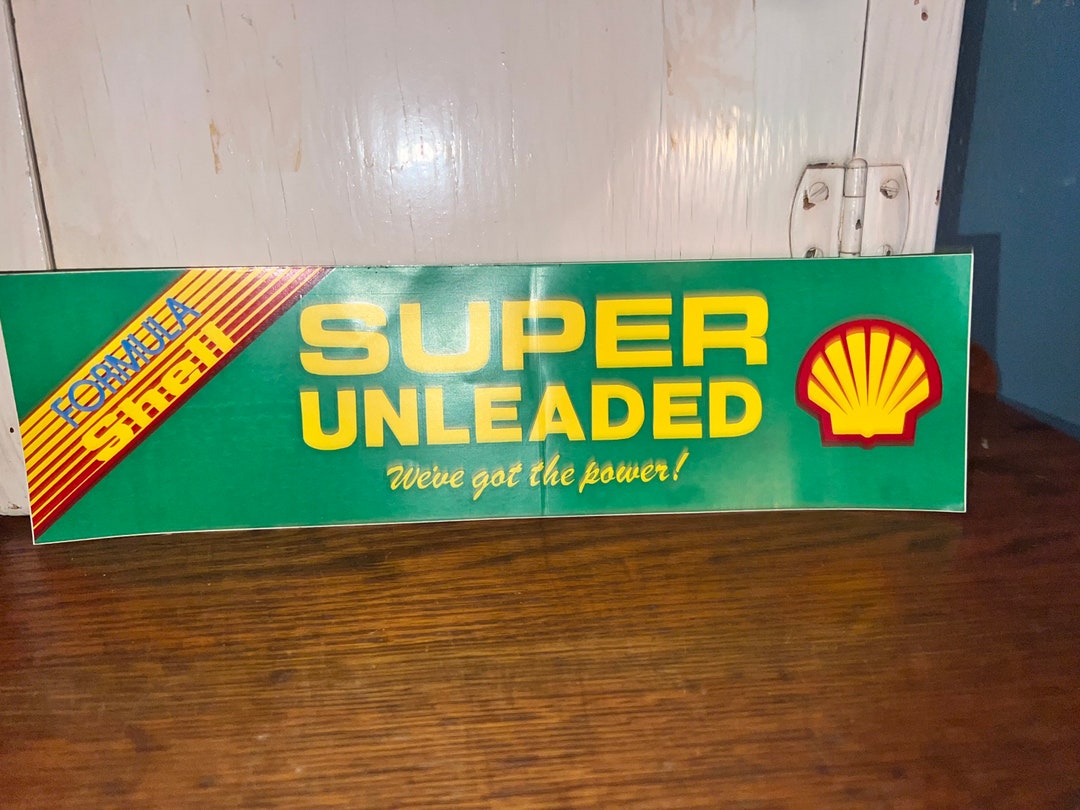 Vintage Formula Shell Bumper Sticker. Vintage Super Unleaded Shell ...