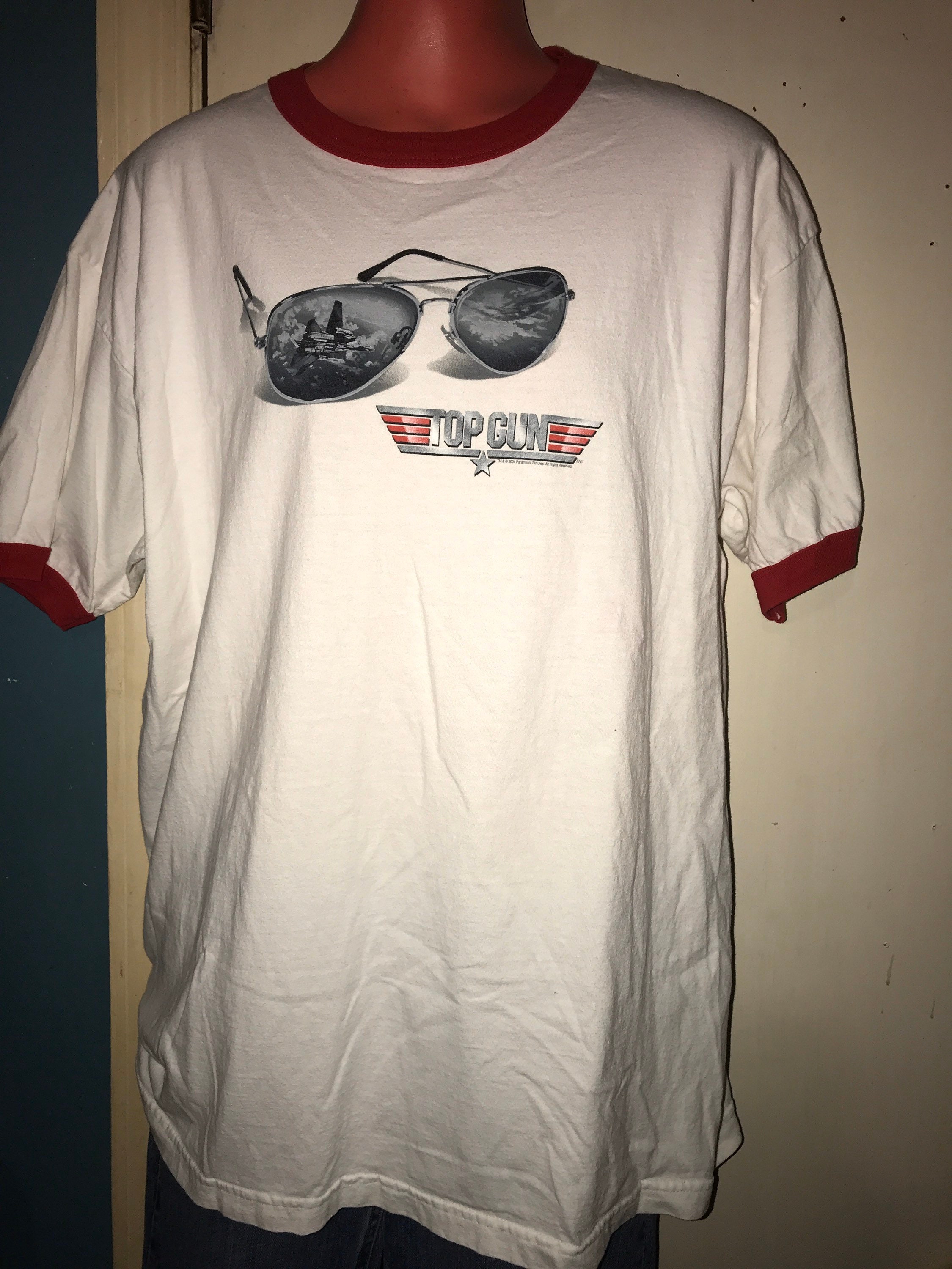 Vintage Top Gun T-shirt. White and Red Top Gun Movie T-shirt. Maverick ...
