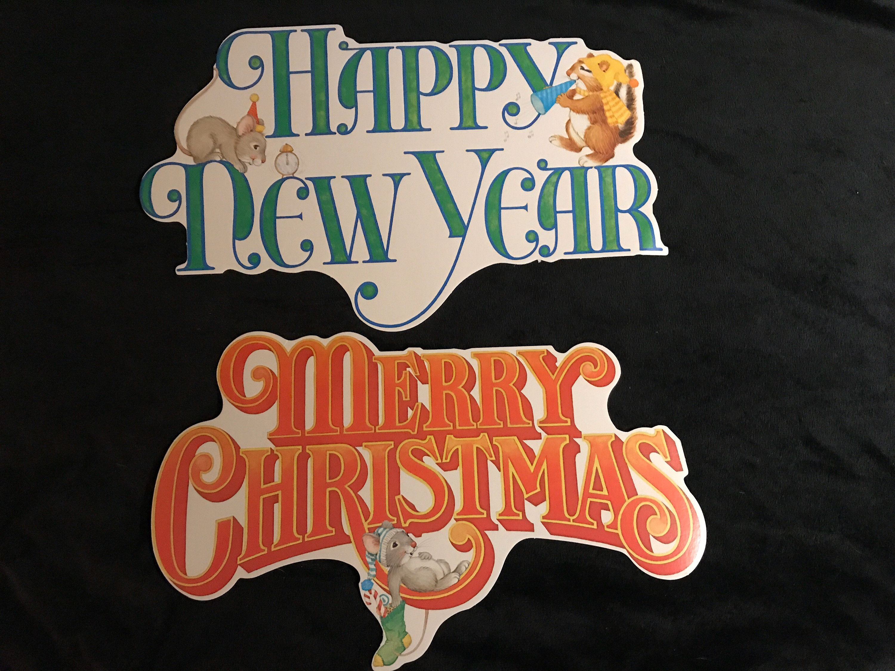 Vintage Christmas Decorations. Cardboard Cut Out Christmas Decor. 1980s ...