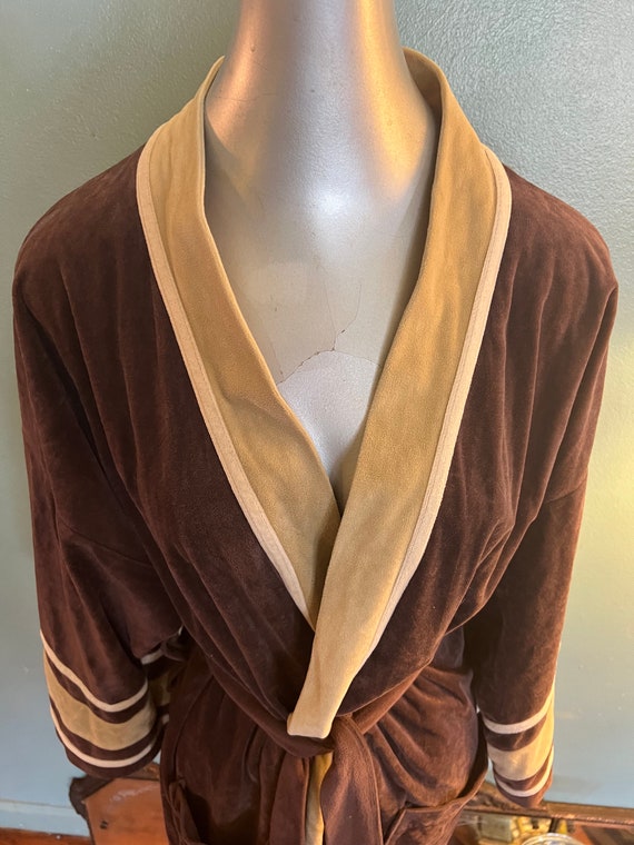Vintage Brown Christian Dior Monsieur Velour Robe, On… - Gem